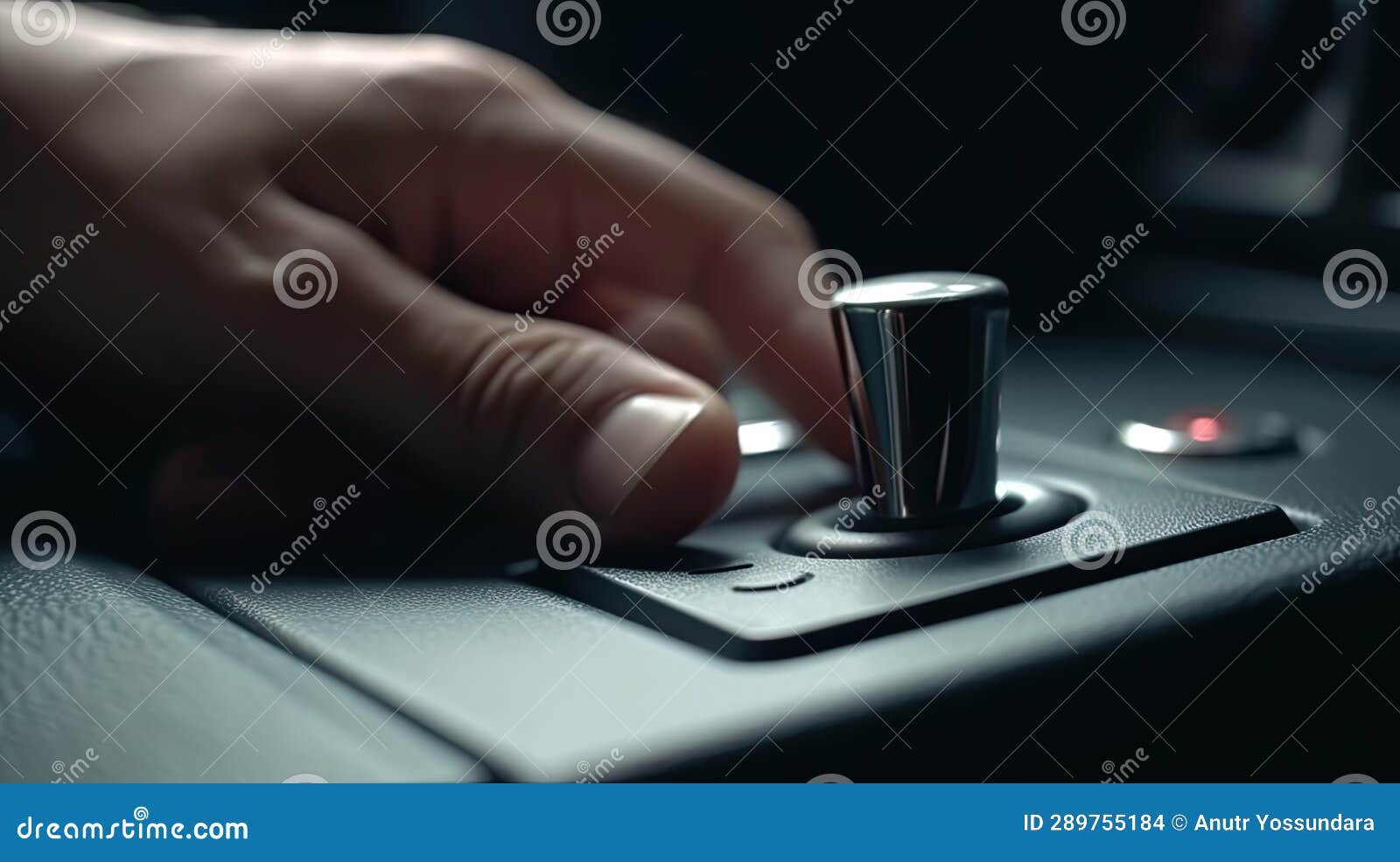 Hand Pushing on a Smart Start Button on Car Control Engine Ignition for ...