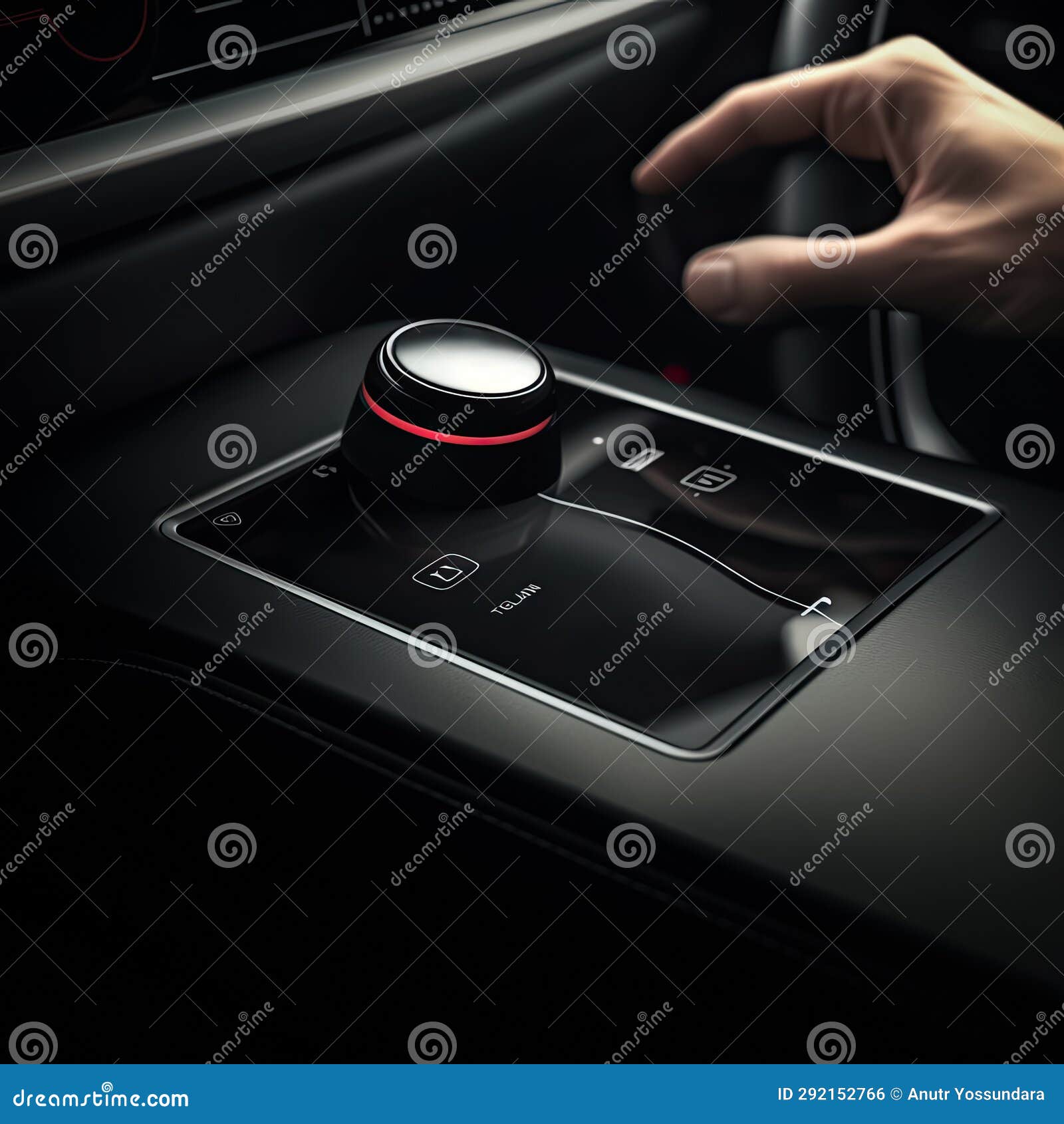 Hand Pushing on a Smart Start Button on Car Control Engine Ignition for ...