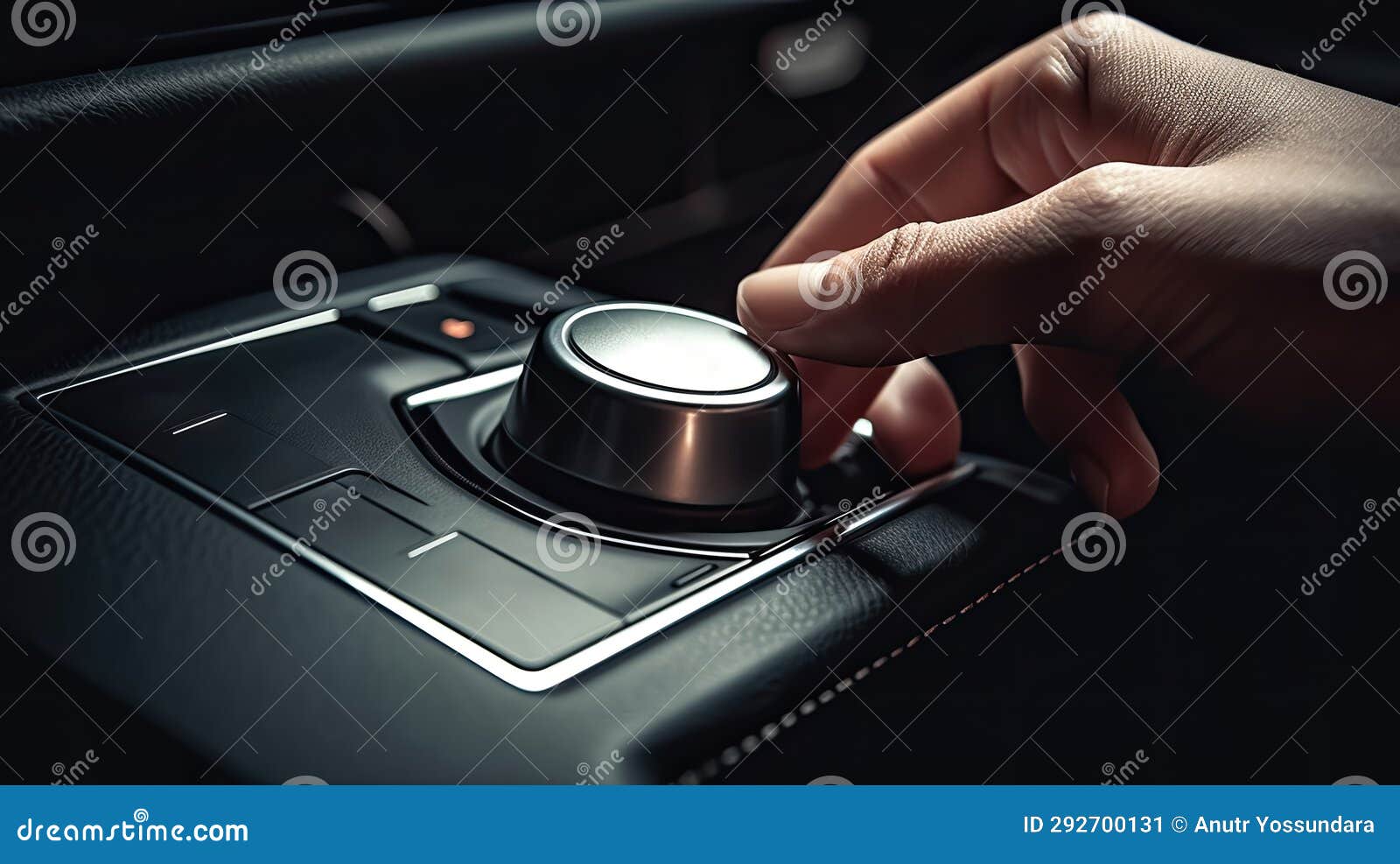 Hand Pushing on a Smart Start Button on Car Control Engine Ignition for ...