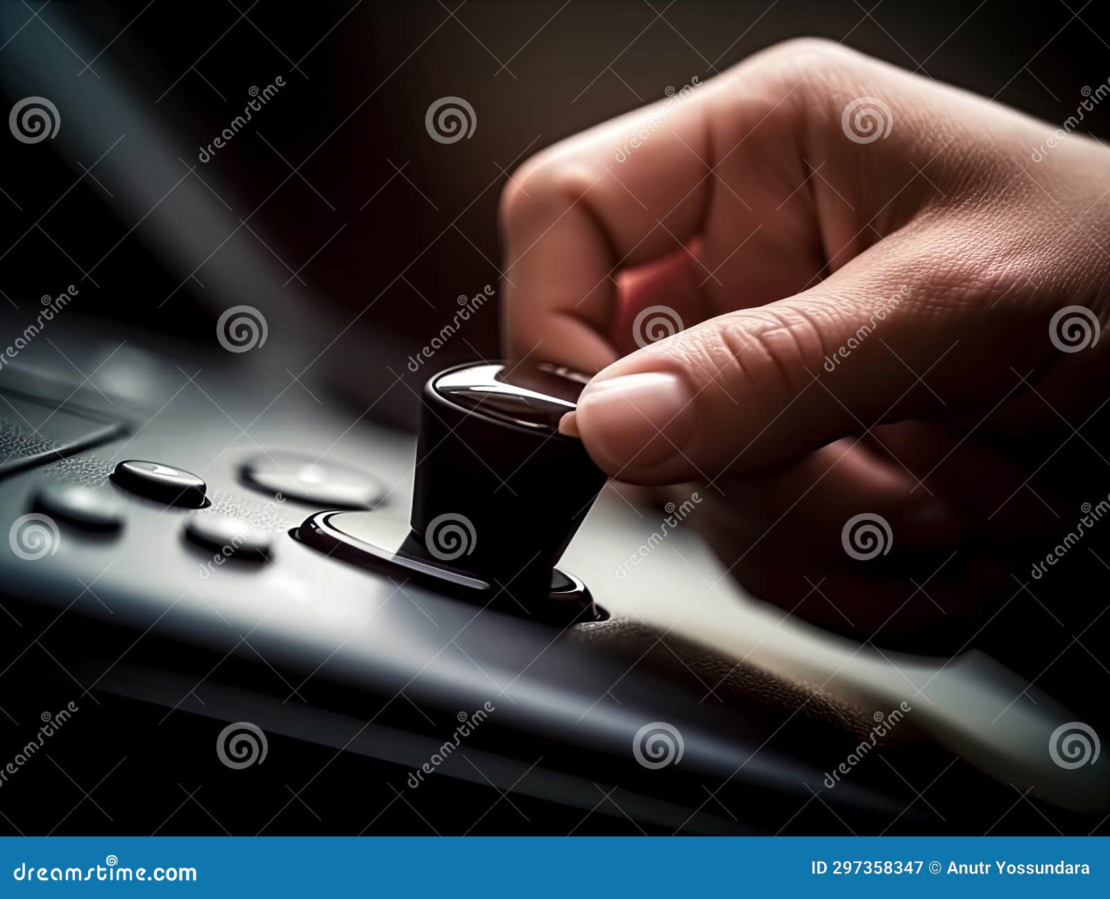 Hand Pushing on a Smart Start Button on Car Control Engine Ignition for ...