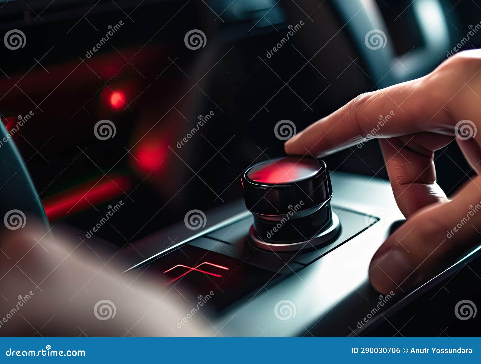 Hand Pushing on a Smart Start Button on Car Control Engine Ignition for ...