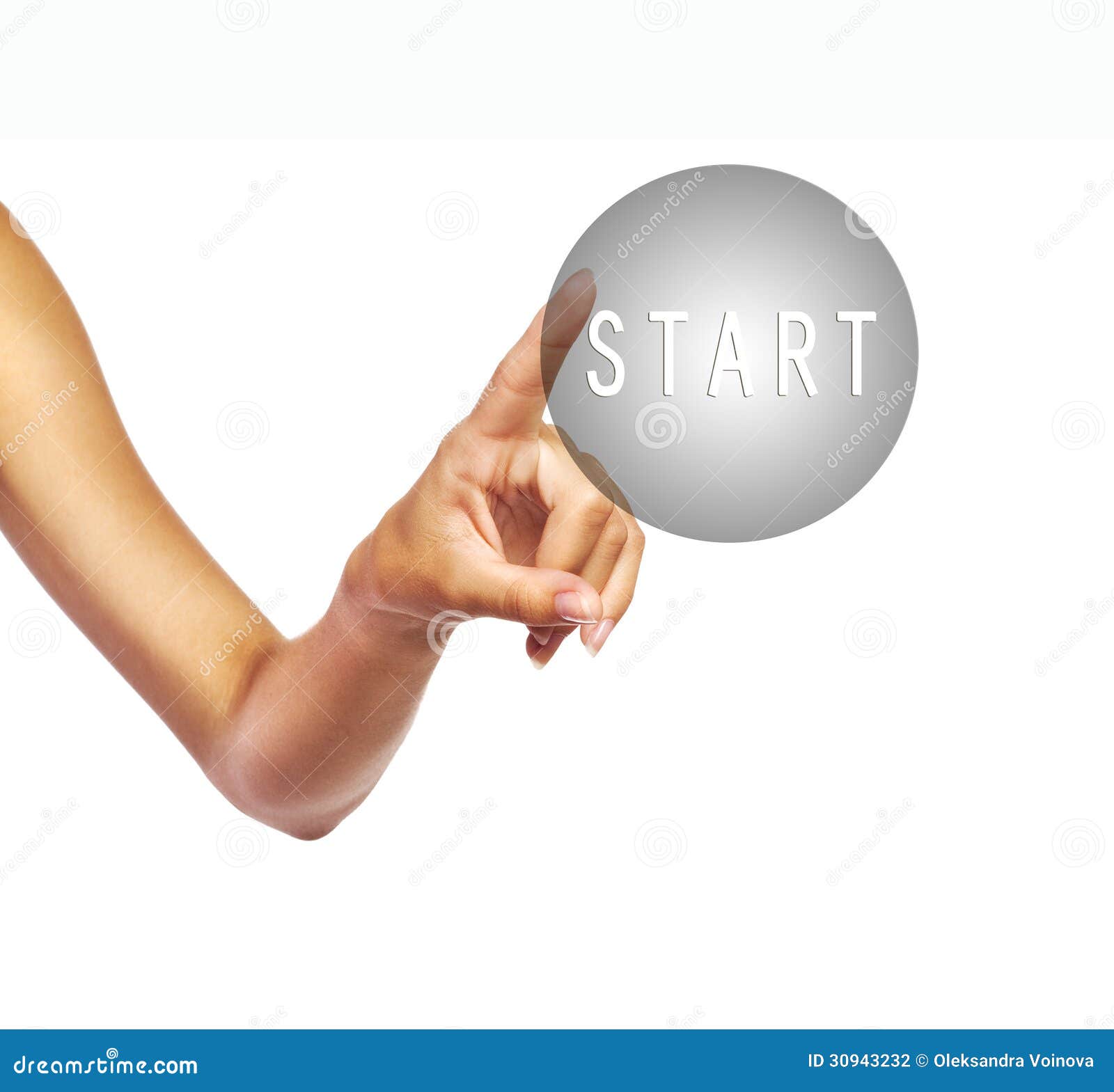 Hand Pushing the â€œstartâ€ Button Stock Photo - Image of modern ...