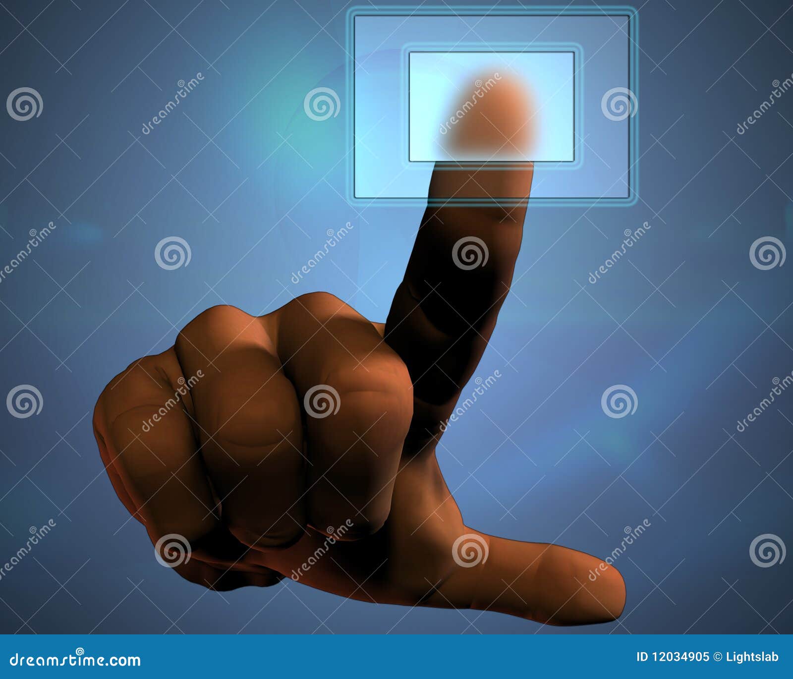 Hand Pushing Transparent Button Stock Illustration - Illustration of ...