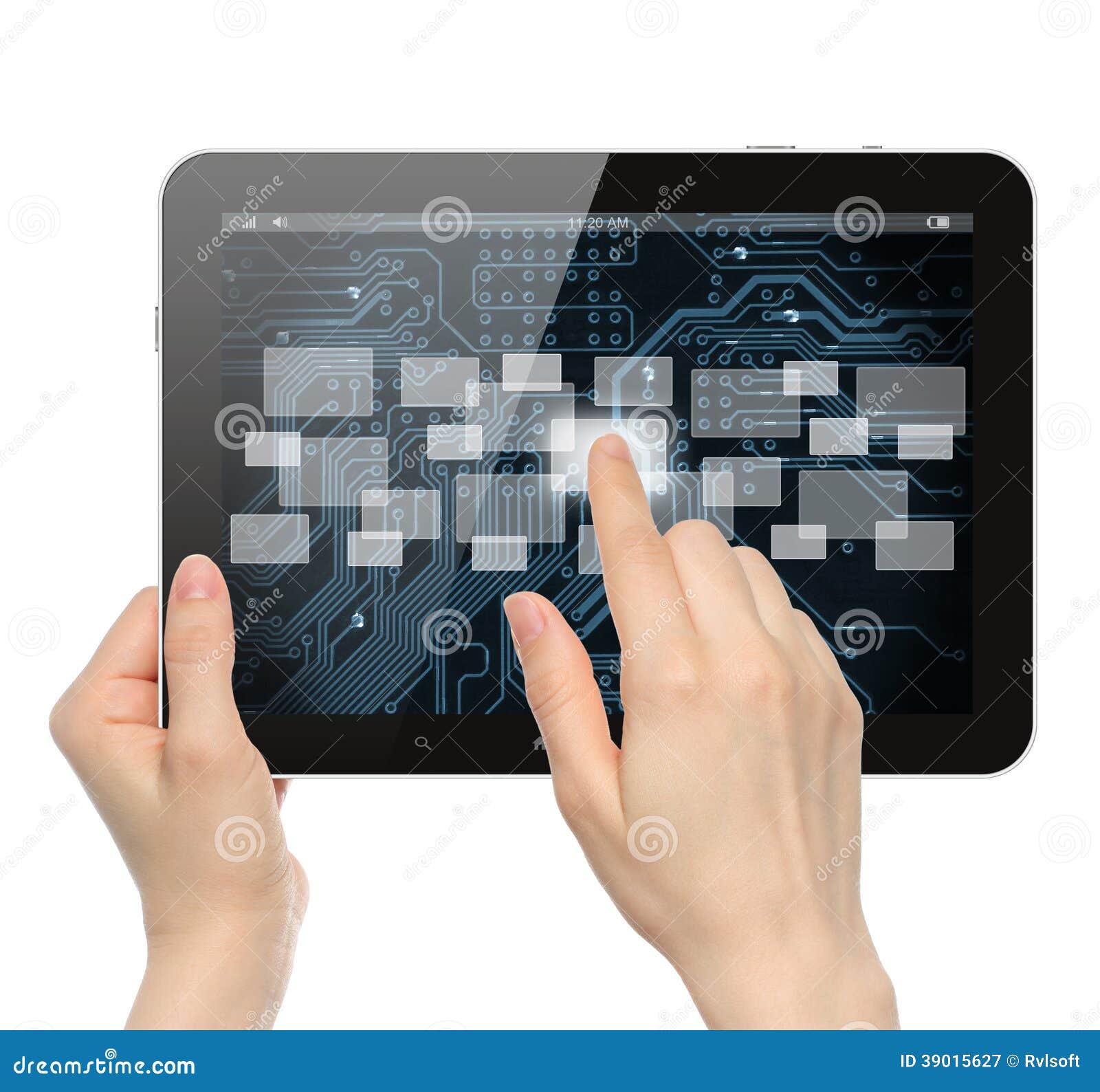 Hand Pushing Virtual Button Stock Image - Image of circuit, code: 39015627