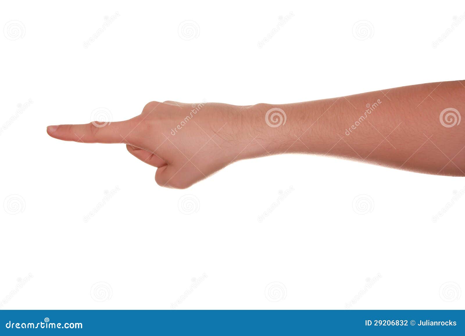 Hand Pushing on a White Background Stock Photo - Image of media ...