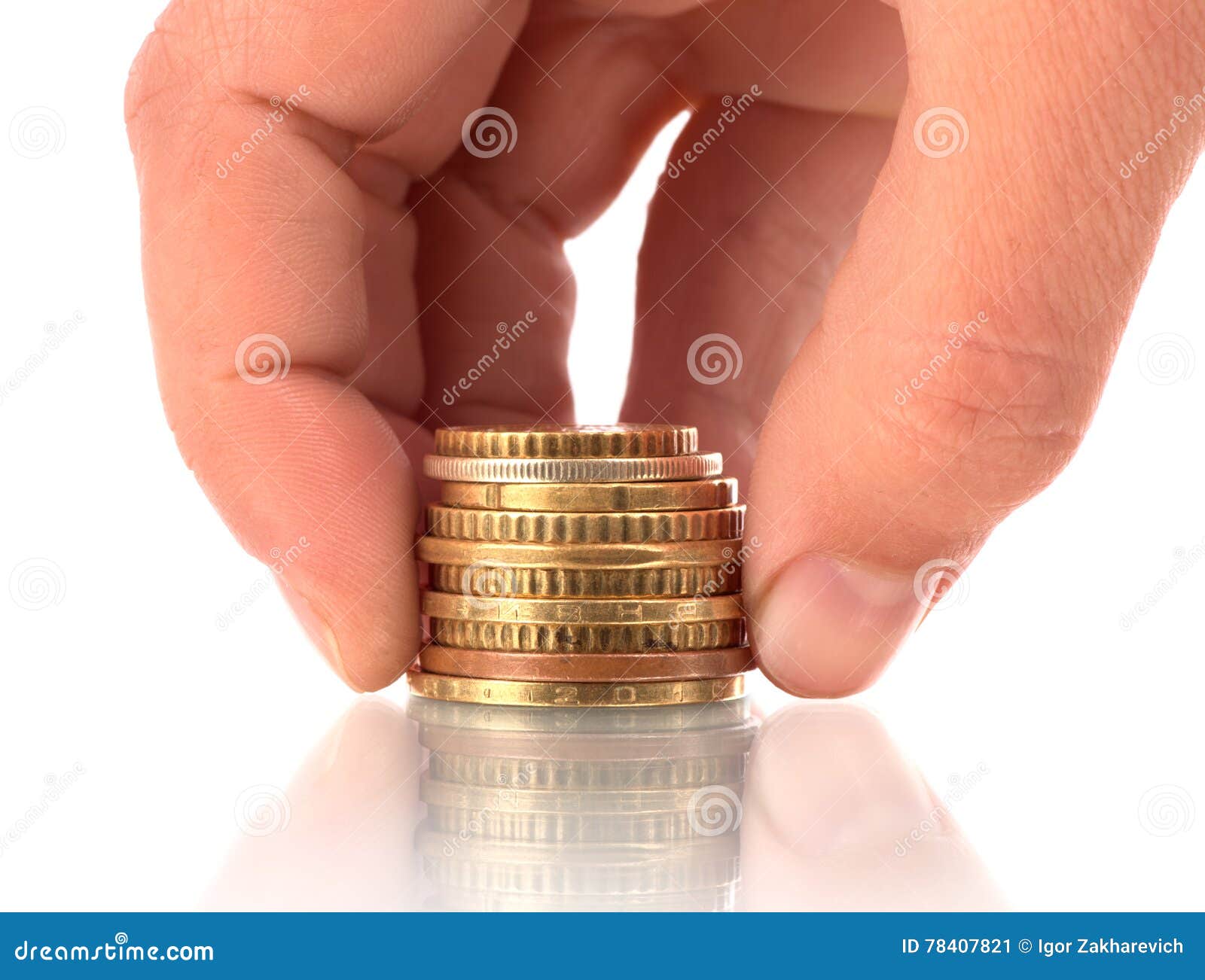 Hand Put Coins To Stack of Coins Stock Image - Image of ladder, economy ...