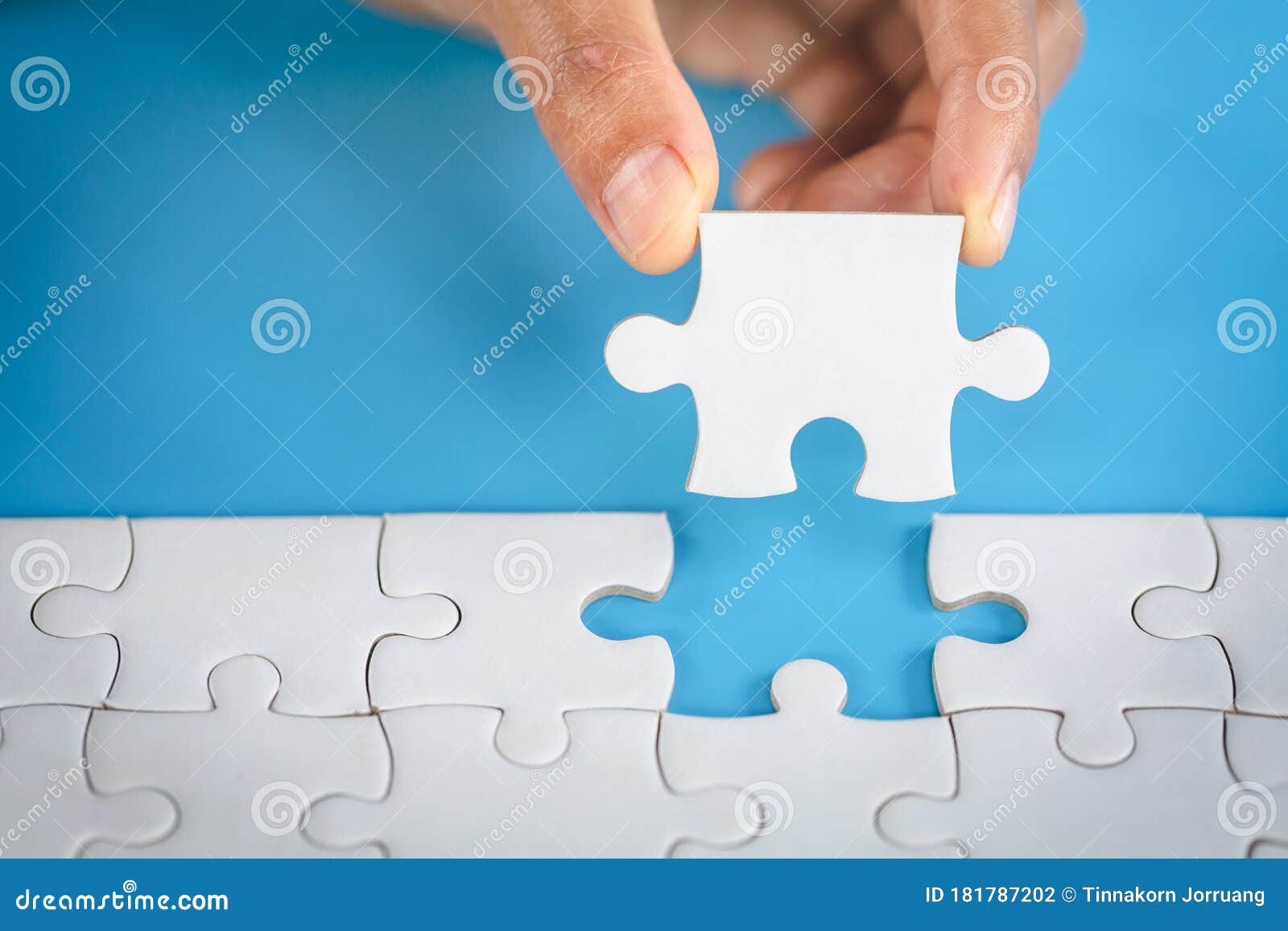 Hand Put the Last Piece of Jigsaw Puzzle To Complete the Mission ...