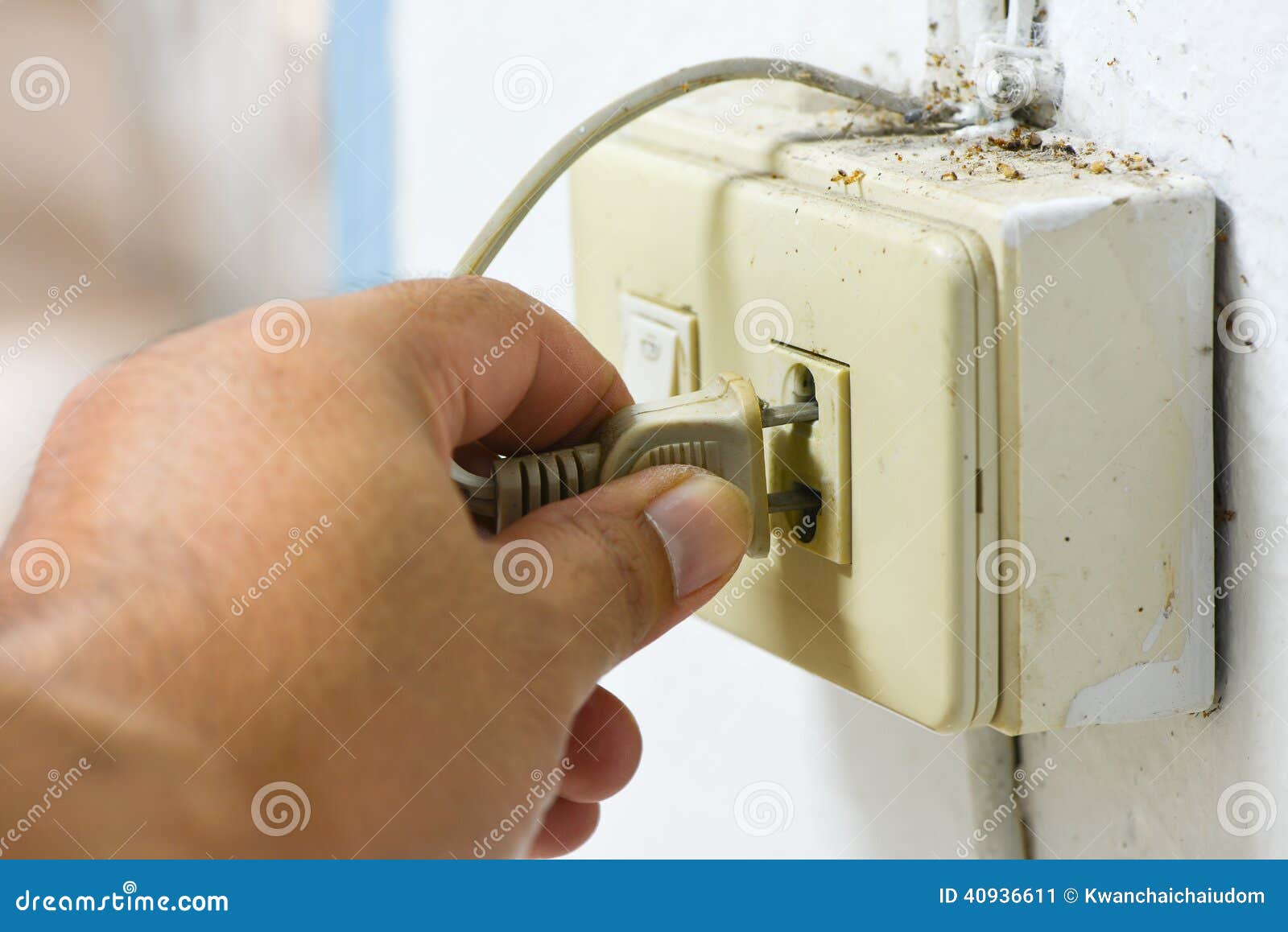 Hand put in plug stock image. Image of electric, plastic - 40936611
