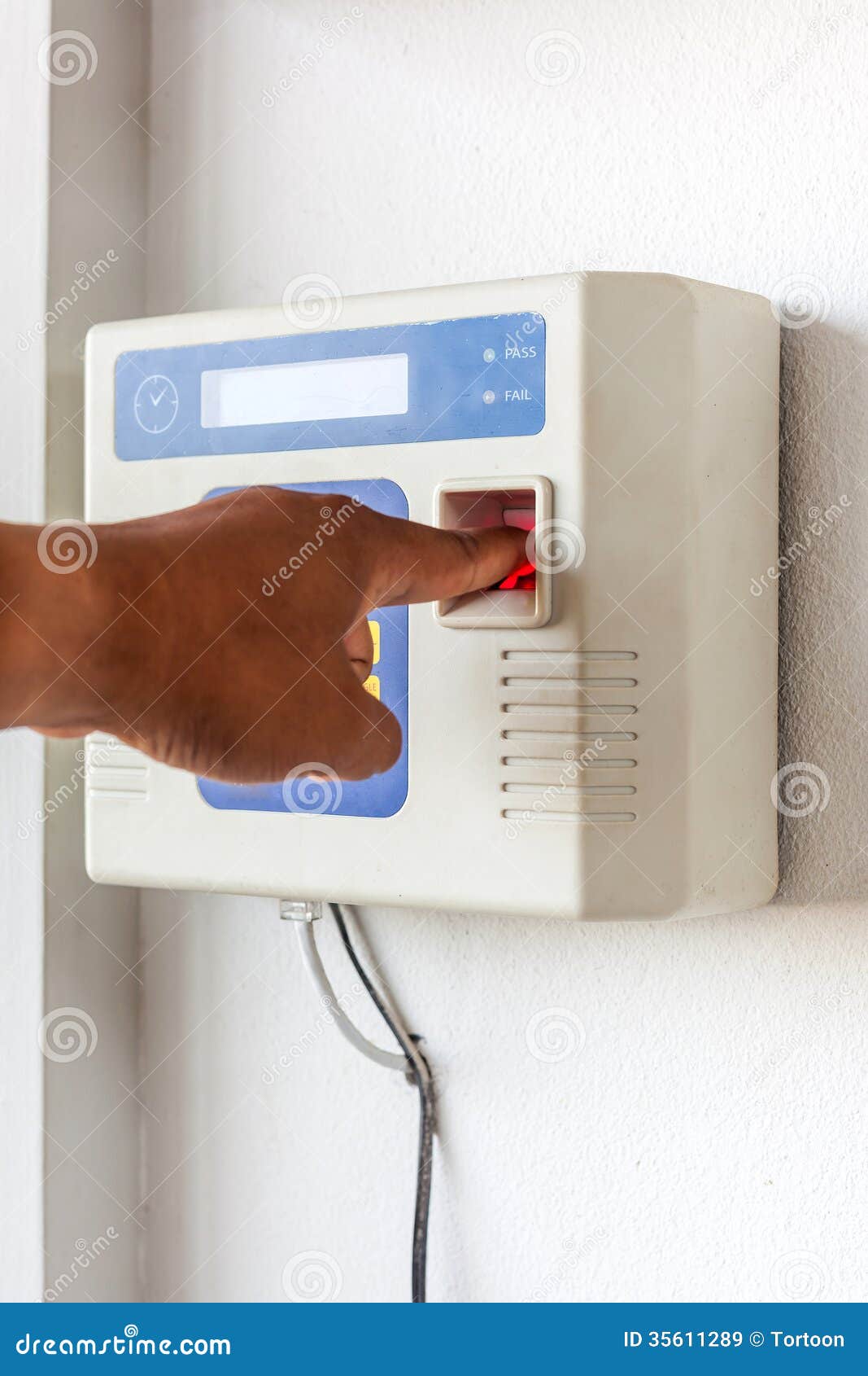 Hand Put Scan Fingerprint and Password Lock Stock Image - Image of ...