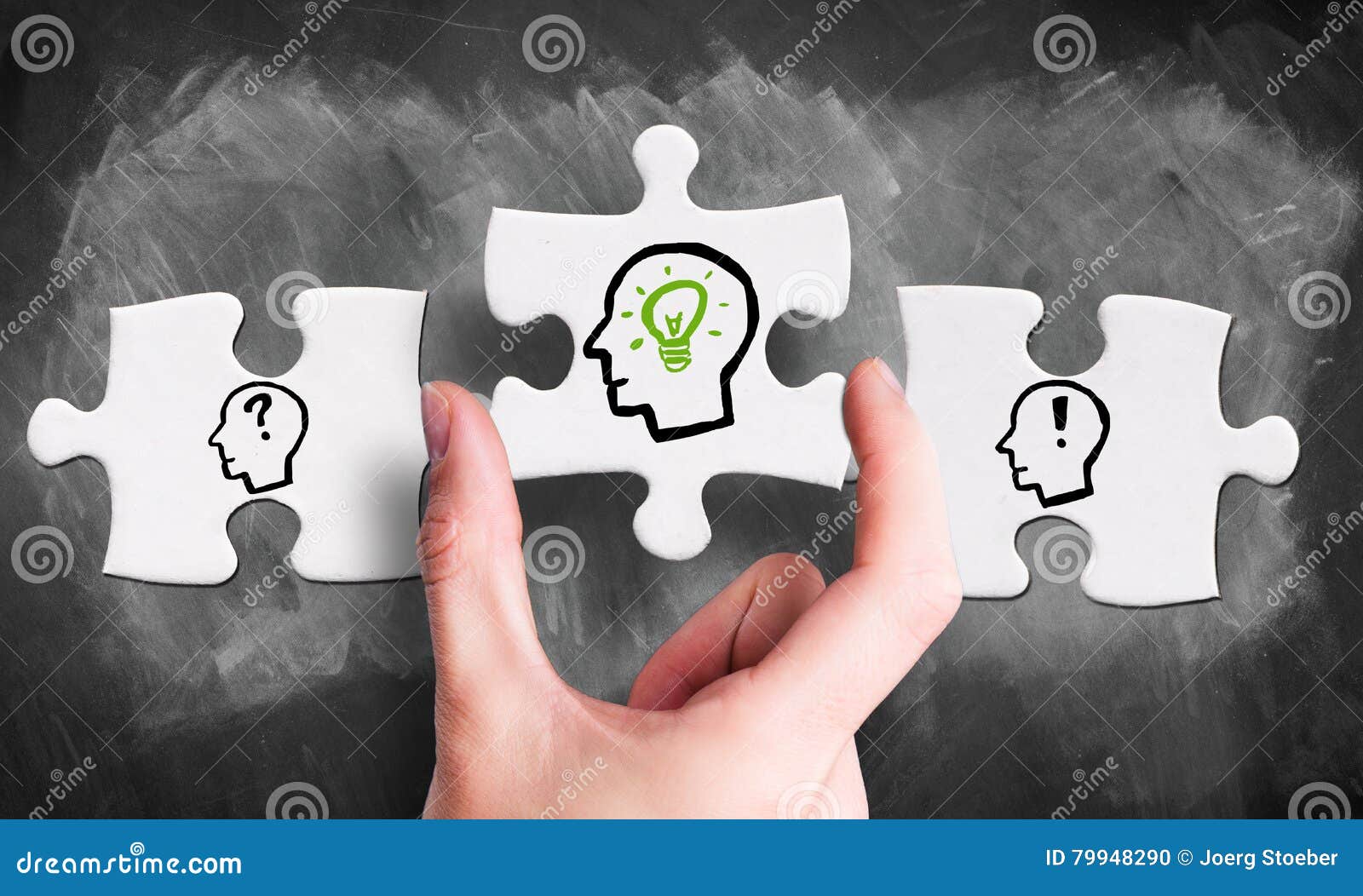 Hand Puts the Missing Piece of the Idea Puzzle Stock Illustration ...