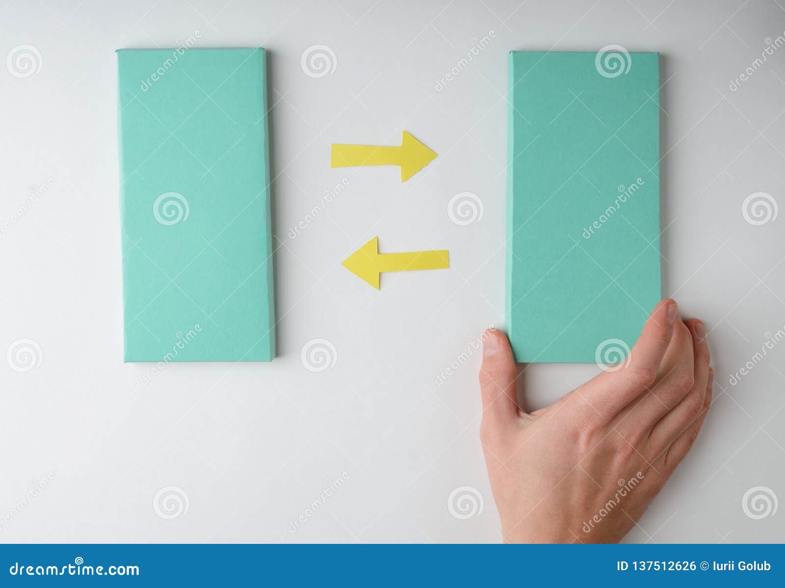 Hand puts a rectangle stock photo. Image of craft, creativity - 137512626