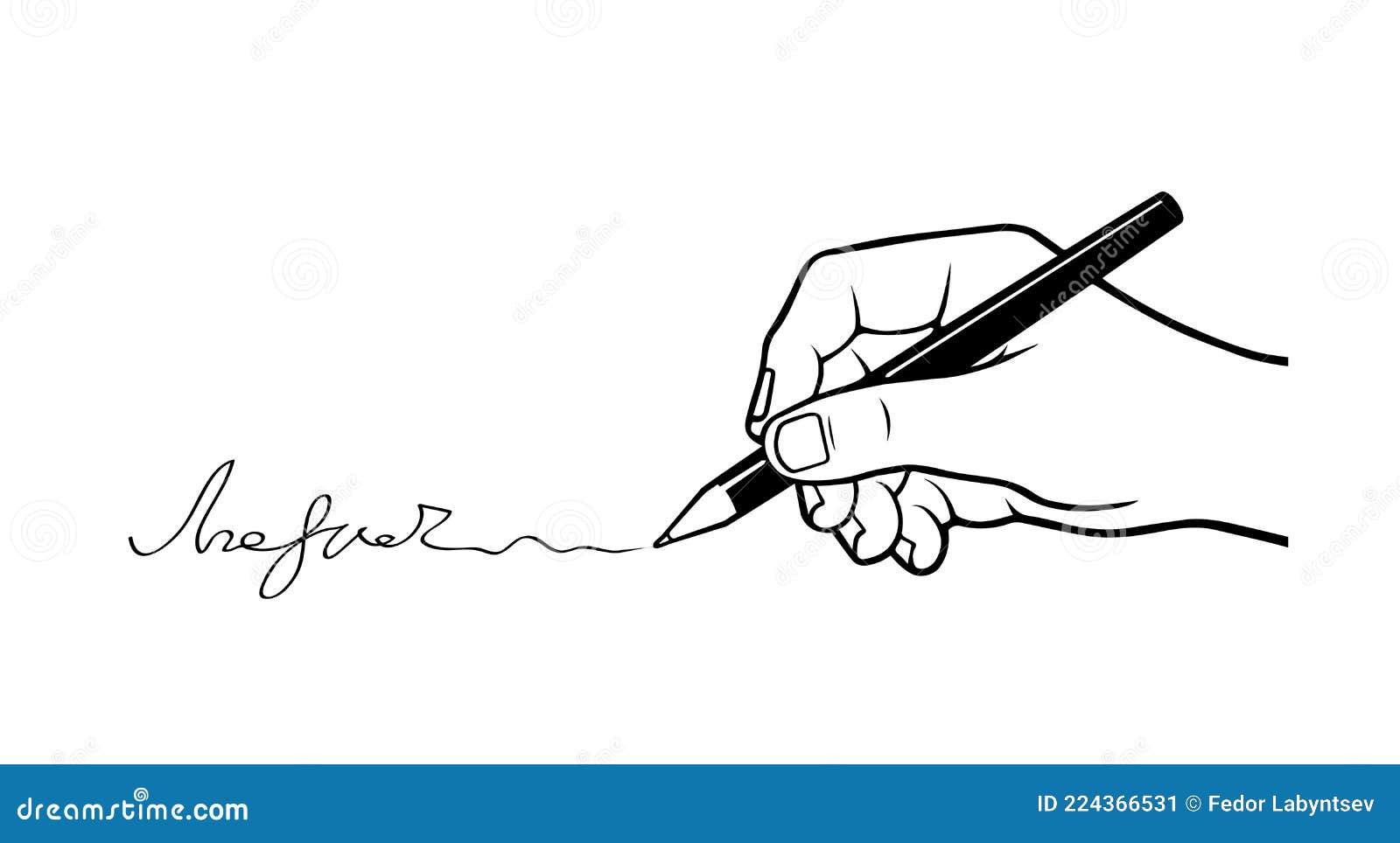 Hand Puts Signature Vector Icon Stock Vector - Illustration of human ...