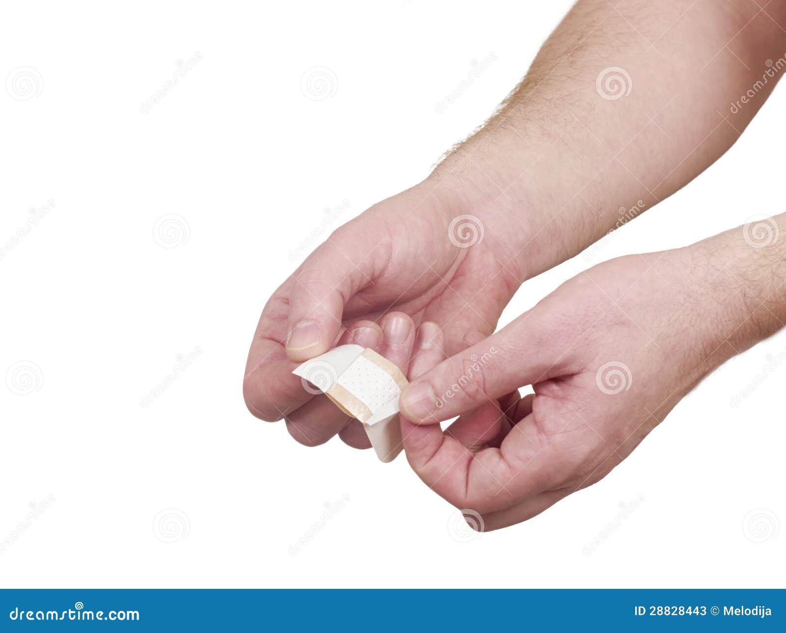 Hand Putting Adhesive Bandage. Stock Image - Image of human, injury ...