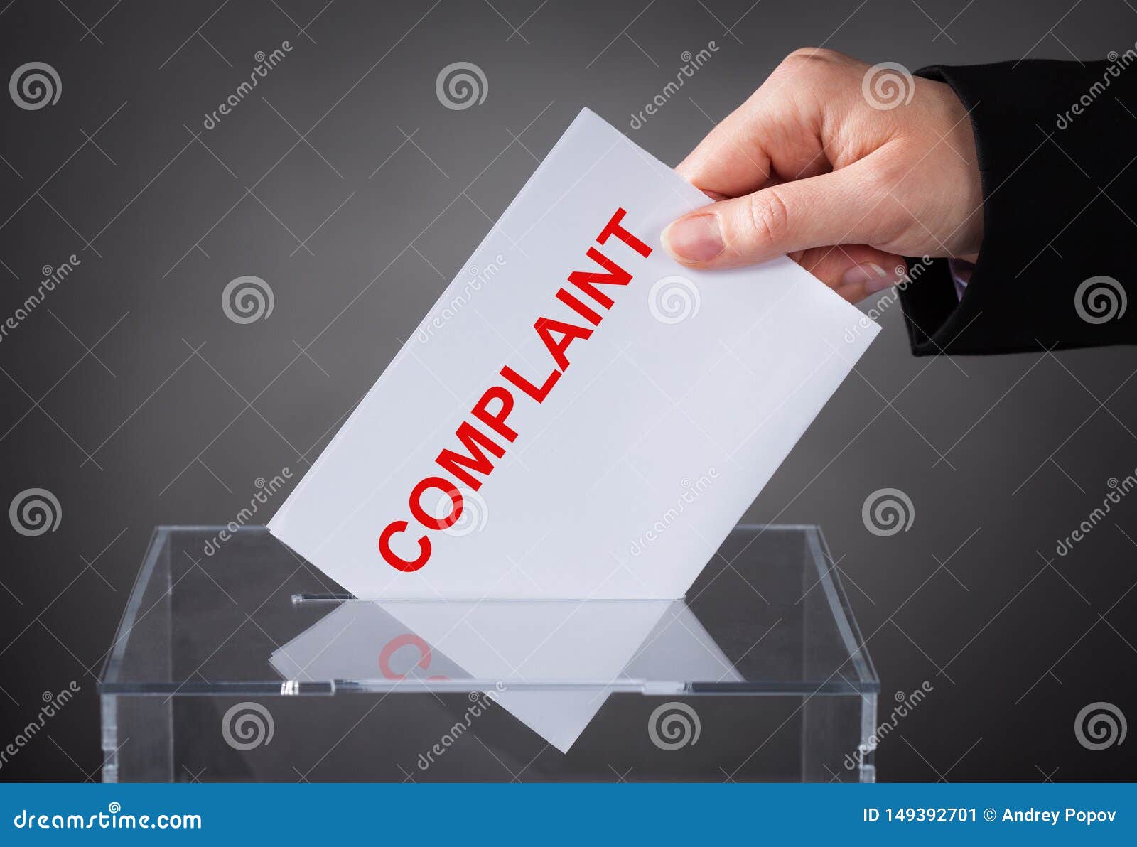 Person Inserting Complaint Letter into Box Slot Stock Image - Image of ...