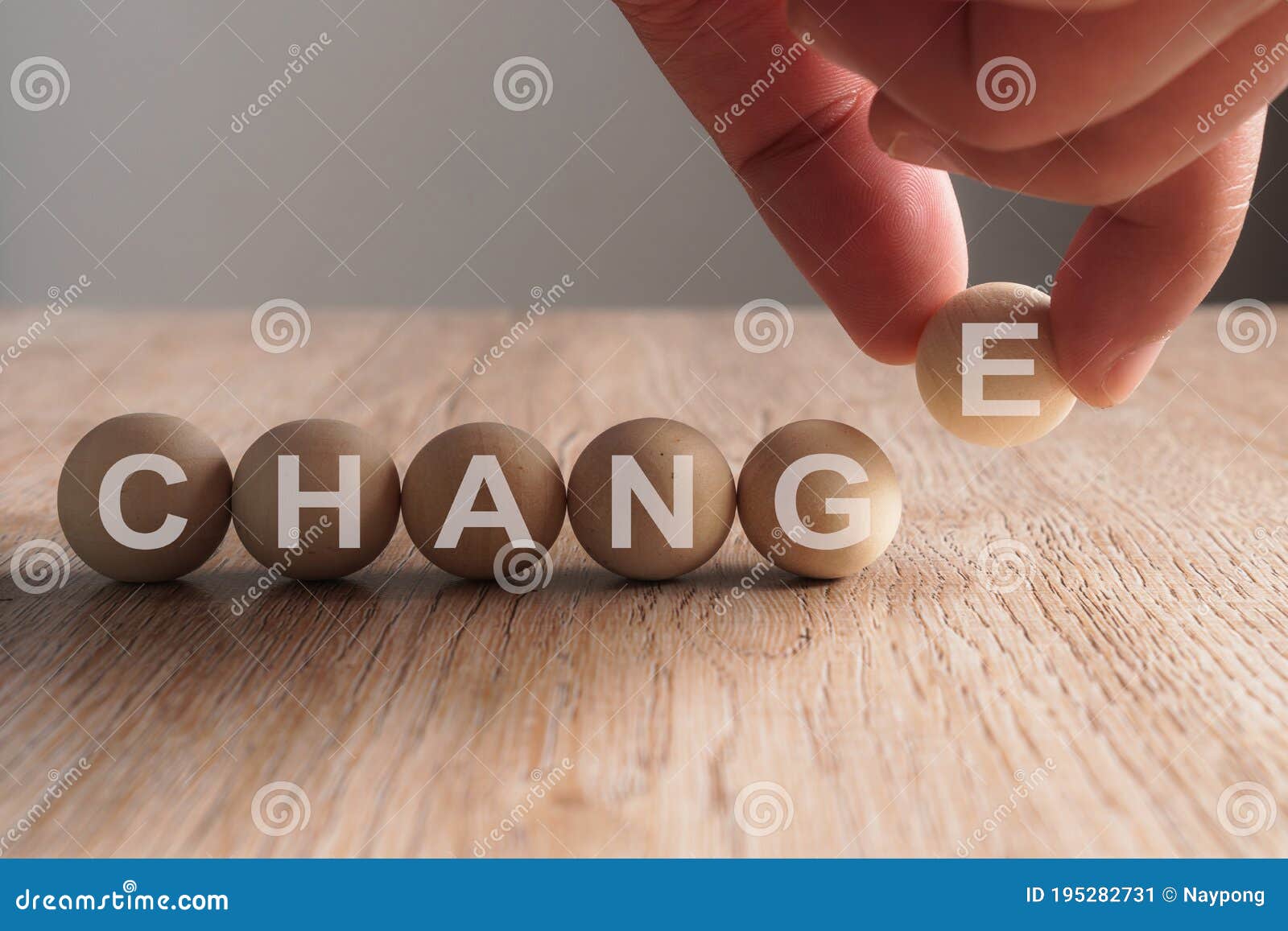 Hand Putting on Change Word Written in Ball Stock Image - Image of ...
