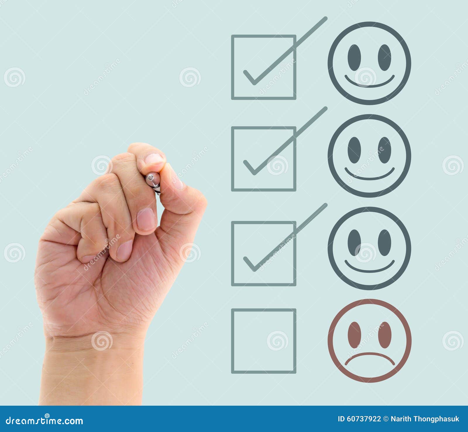 Hand Putting Check Mark on Customer. Stock Photo - Image of assessment ...