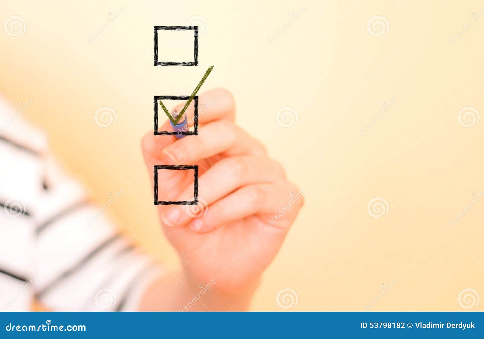 Hand Putting Check Mark with Pen Stock Photo - Image of grade ...