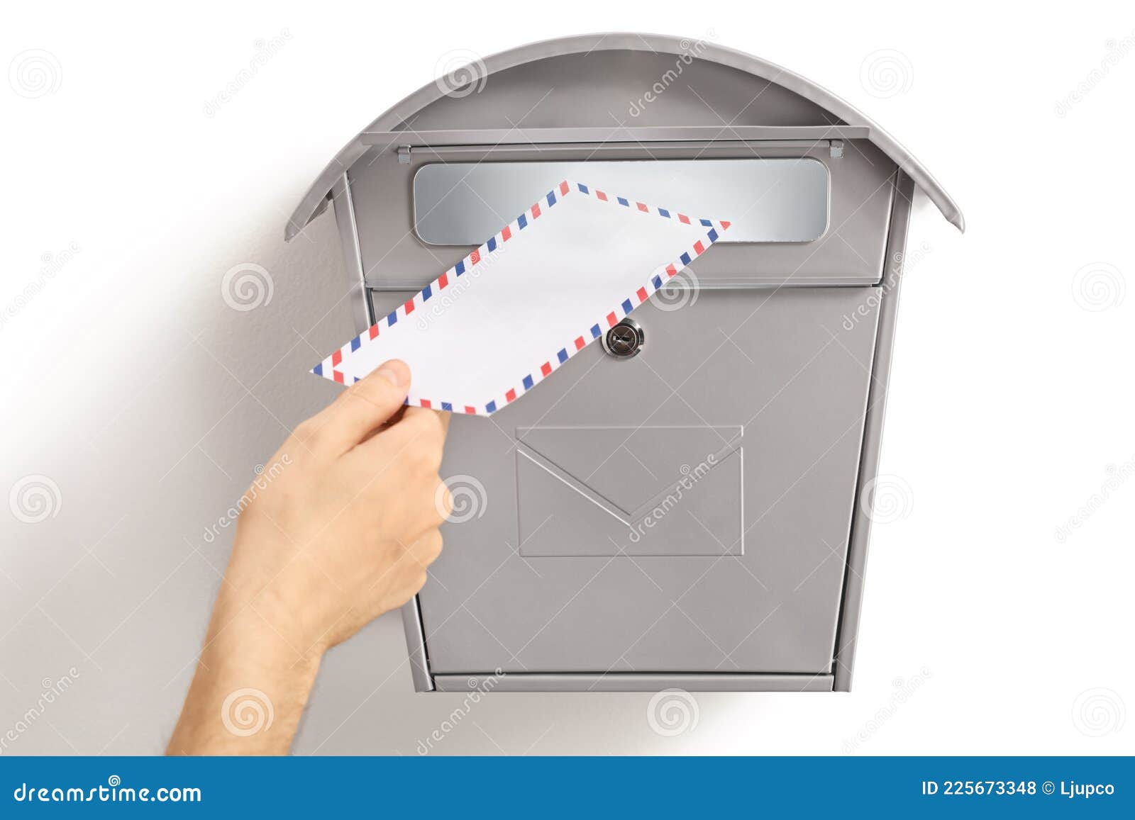 Hand Putting a Letter in a Metal Mail Box Stock Photo - Image of hand ...