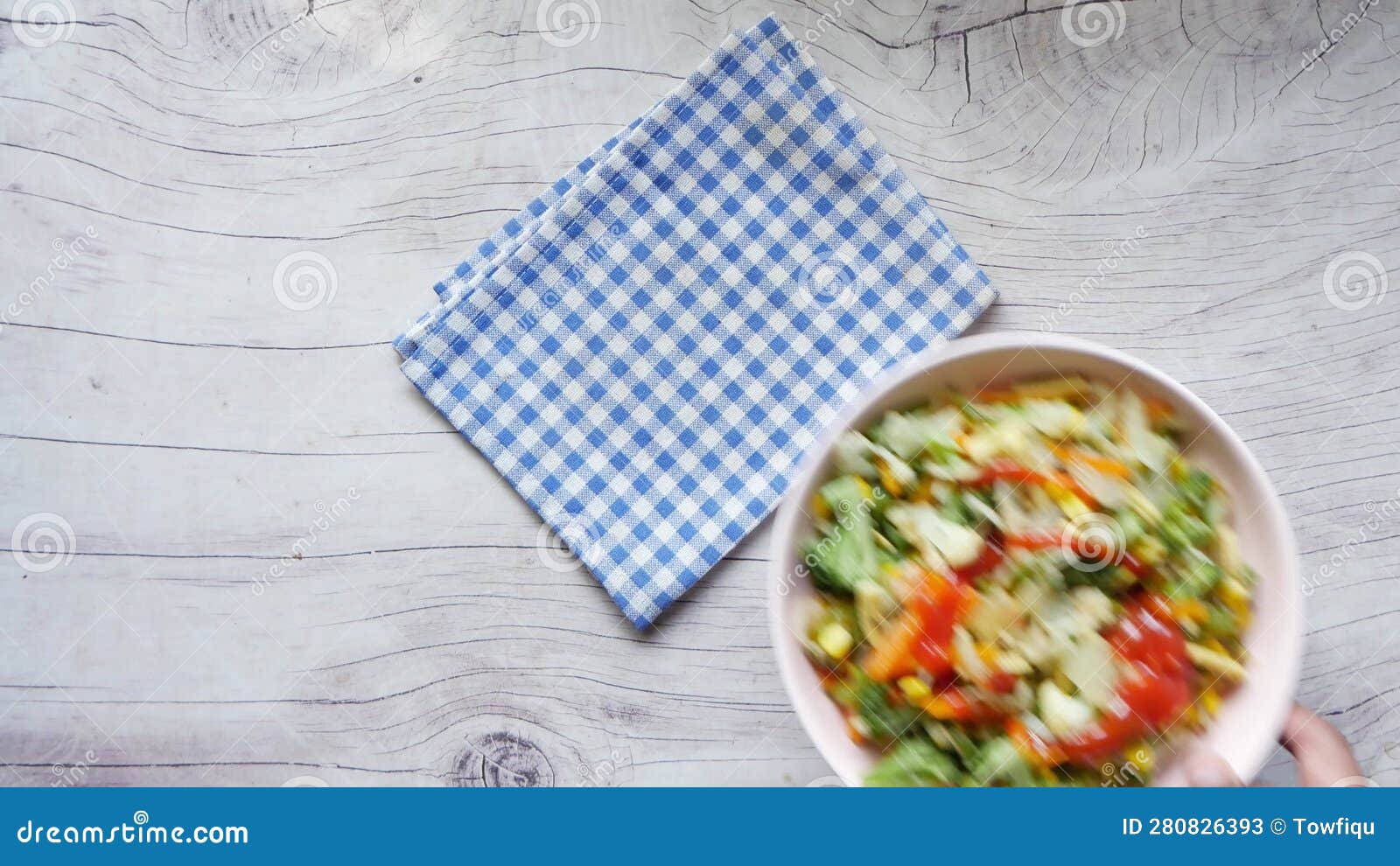 Hand Putting a Plate of Salad on Table Stock Video - Video of ...