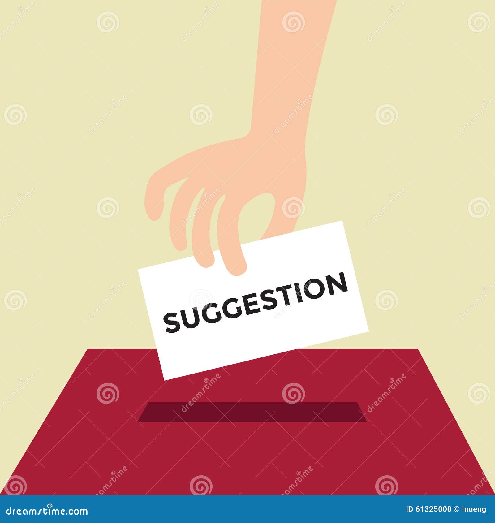 Hand Putting Suggestion Paper in the Box Stock Vector - Illustration of ...