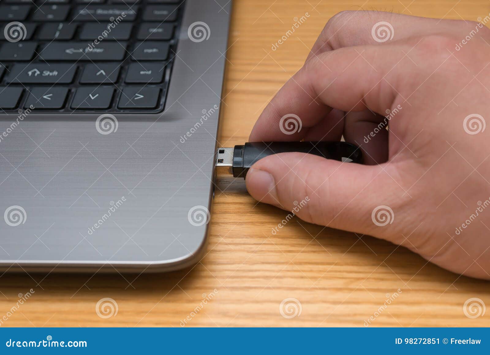Hand Putting a USB Flash Drive Stock Image - Image of putting ...