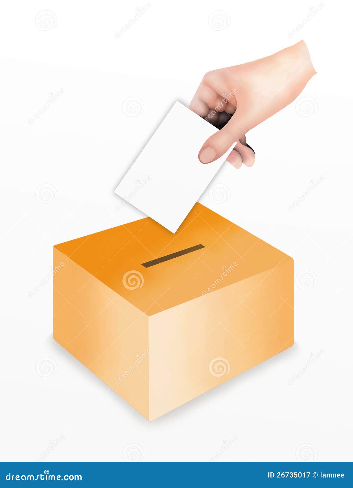 Hand Putting a Voting at the Ballot Box Stock Illustration ...