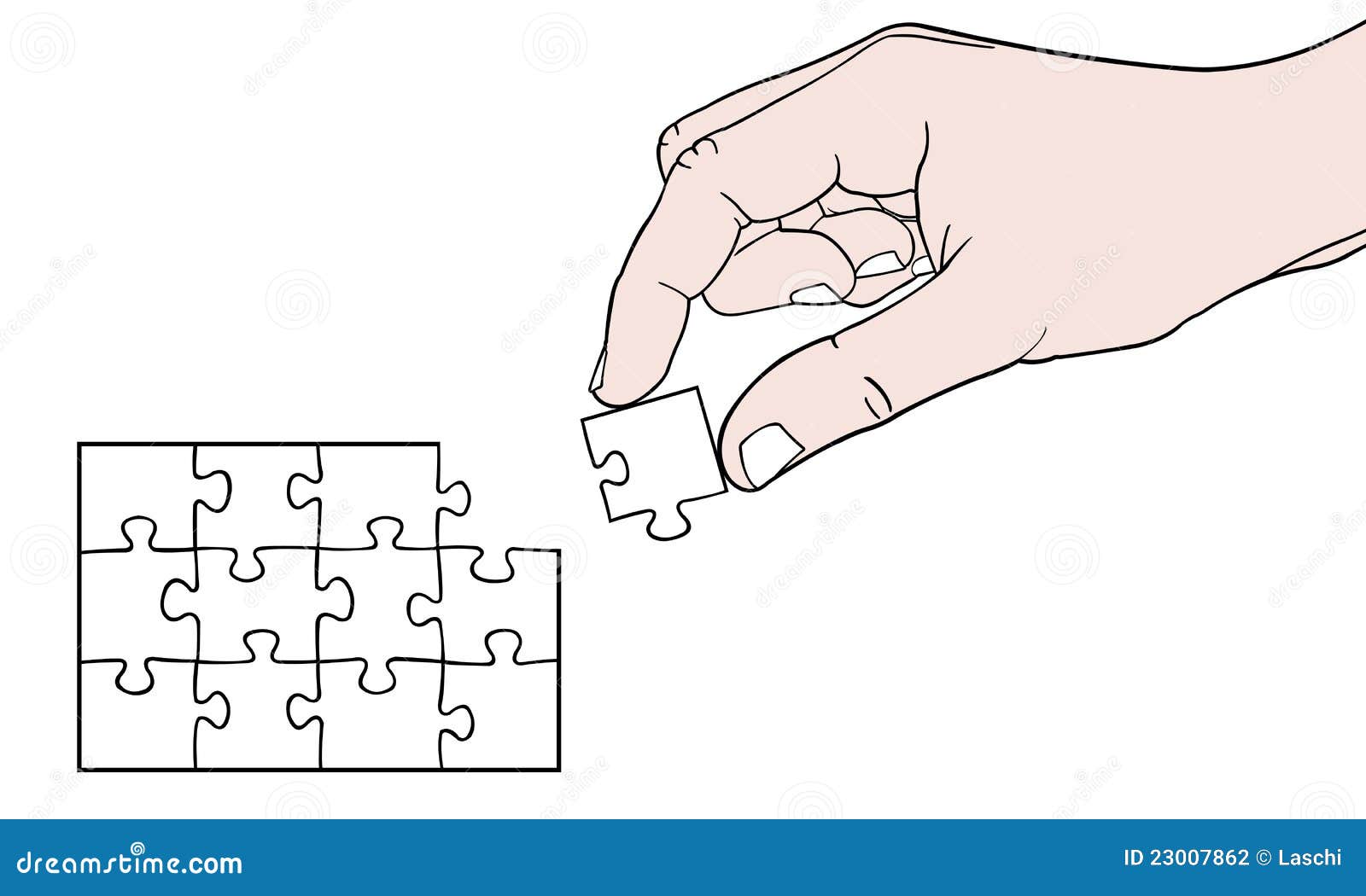 Hand with puzzle stock vector. Illustration of isolated - 23007862