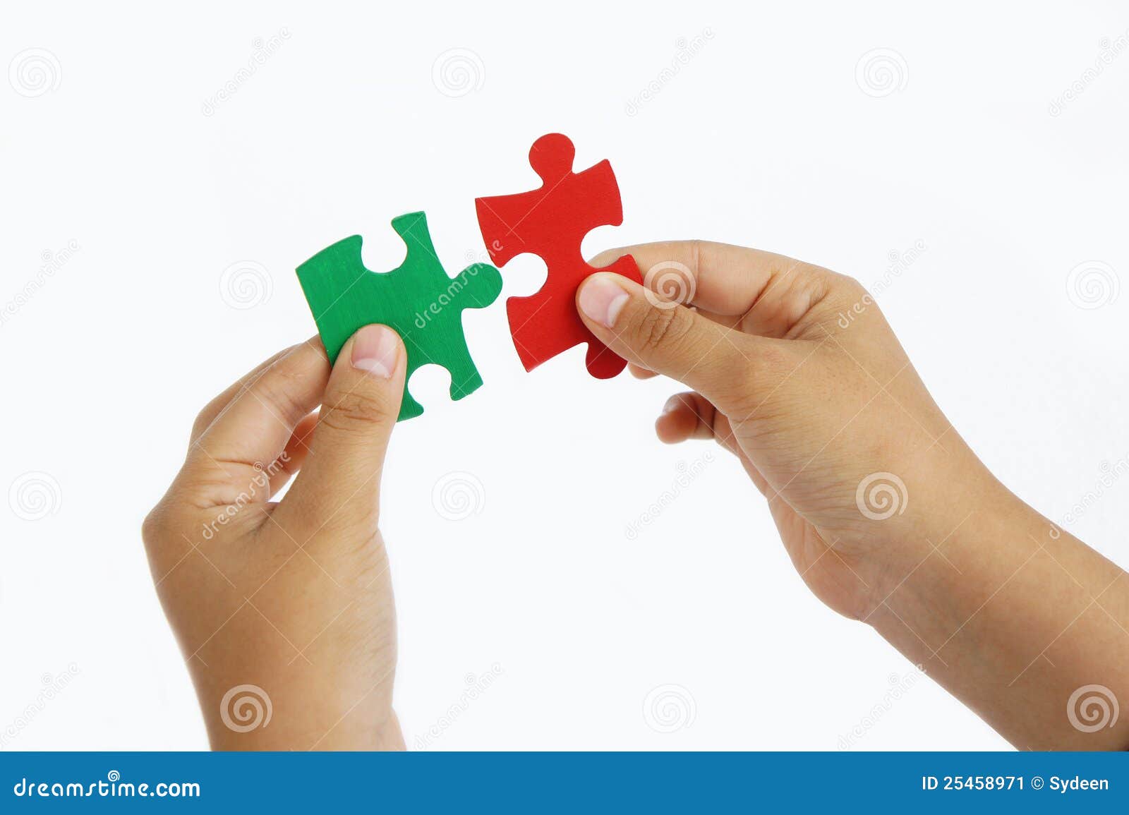 Hand and puzzle stock image. Image of isolated, connect - 25458971
