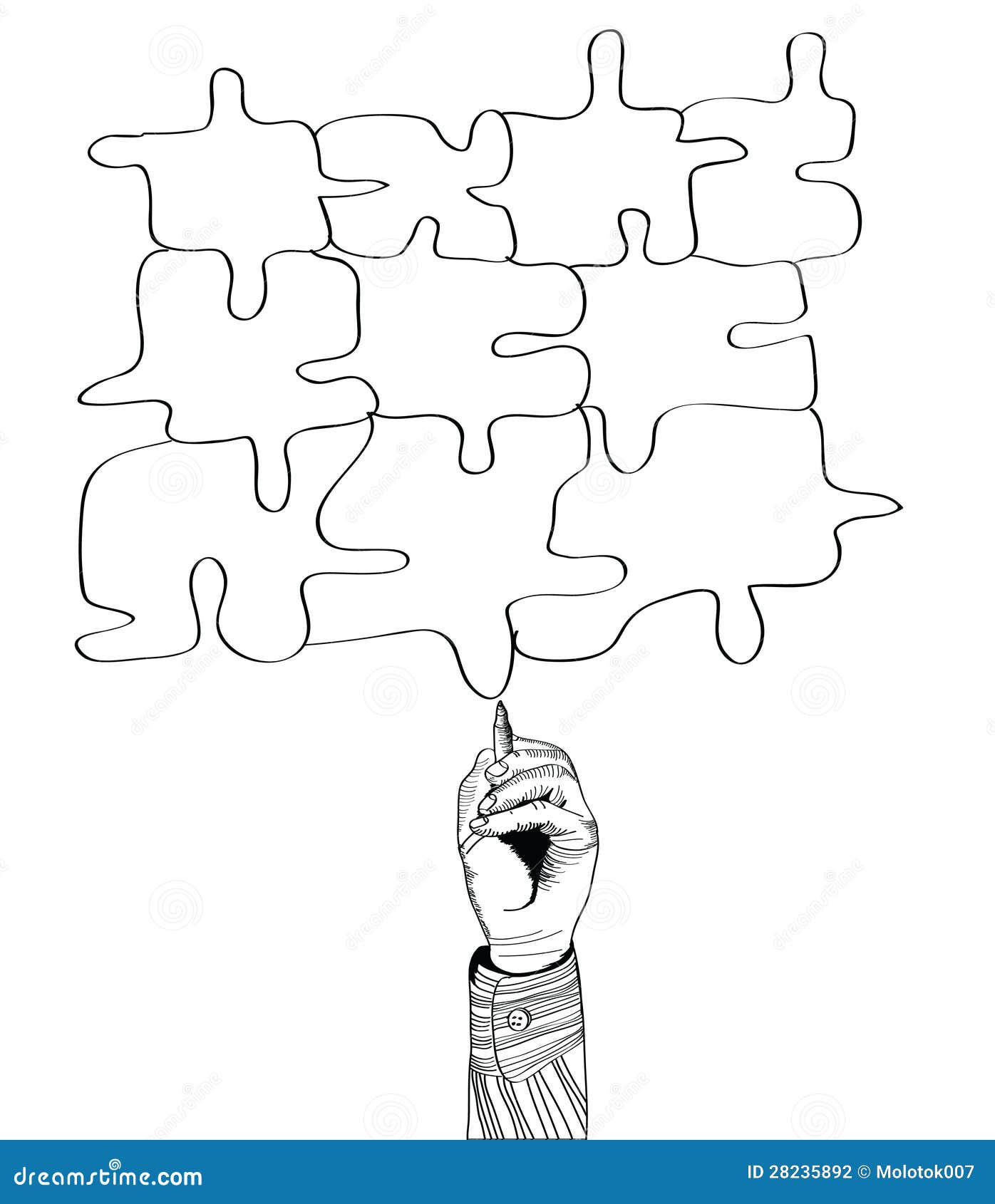 Hand with puzzle stock vector. Illustration of fingers - 28235892