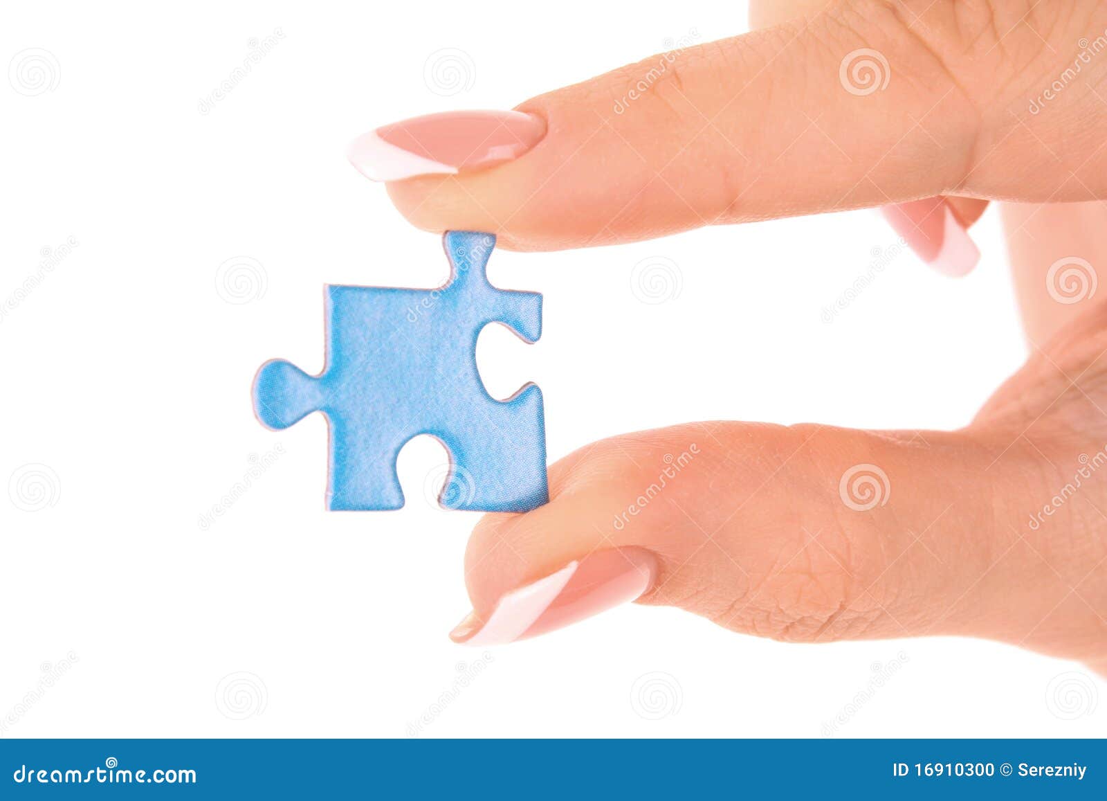 Hand with puzzle isolated stock photo. Image of jigsaw - 16910300