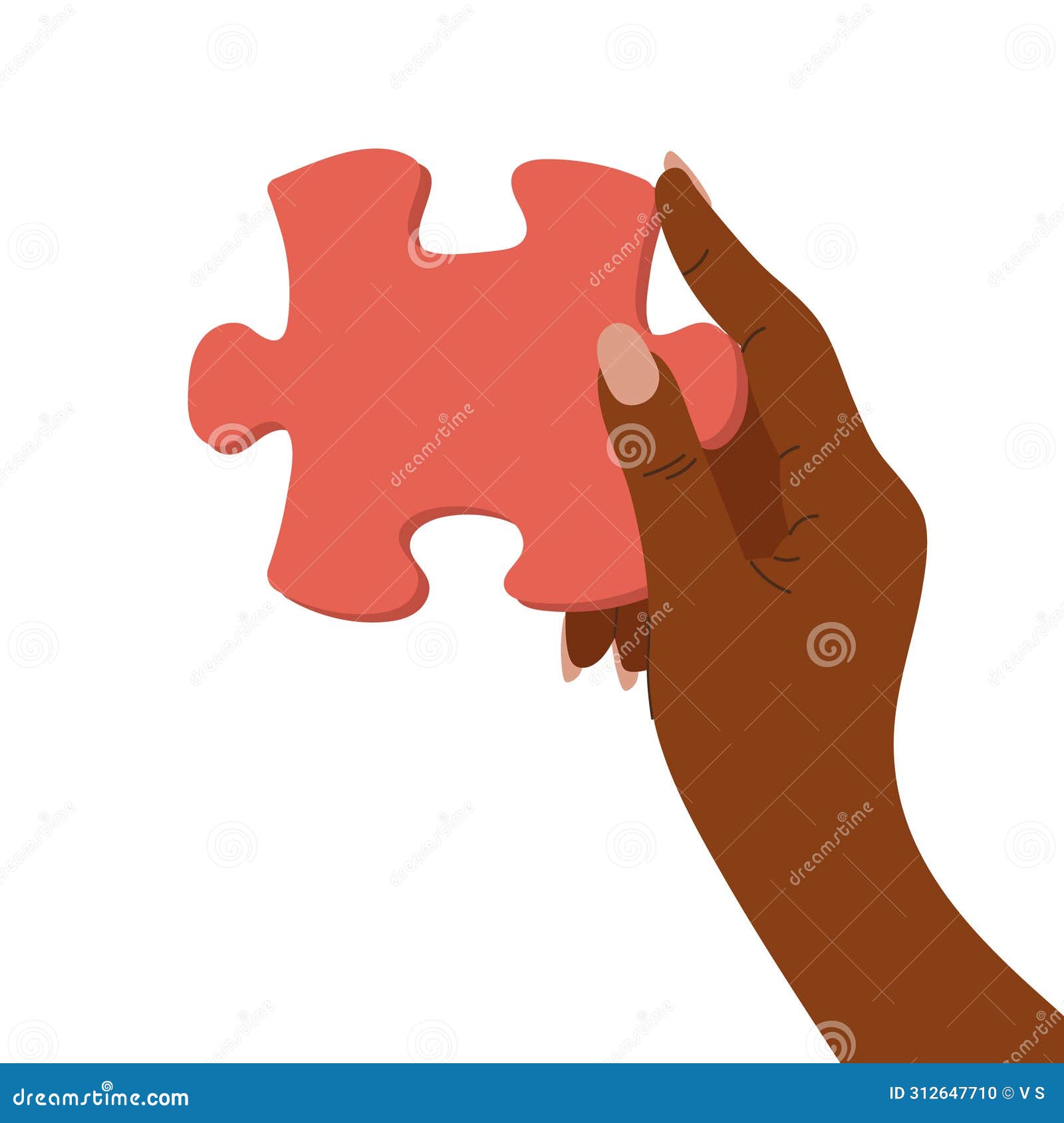Hand with a Puzzle Piece. Puzzle Pieces Symbol of Teamwork Stock Vector ...