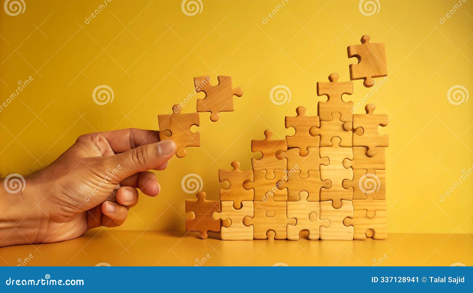 Hand with Puzzle Pieces Coming Together - Problem Solving Stock Image ...