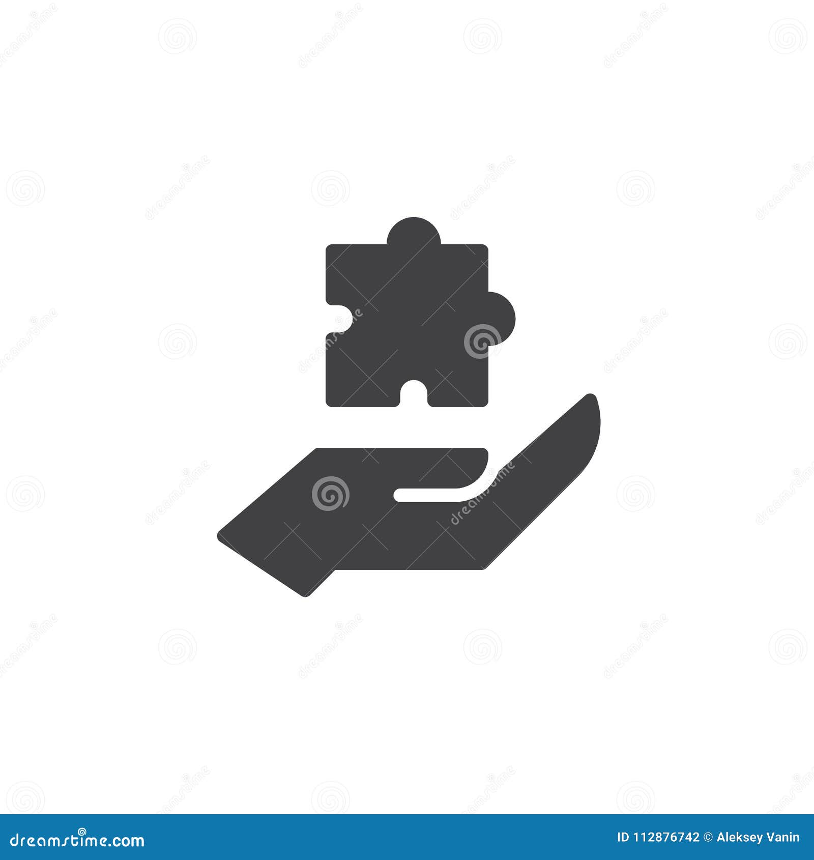 Hand and Puzzle Vector Icon Stock Vector - Illustration of hand, match ...