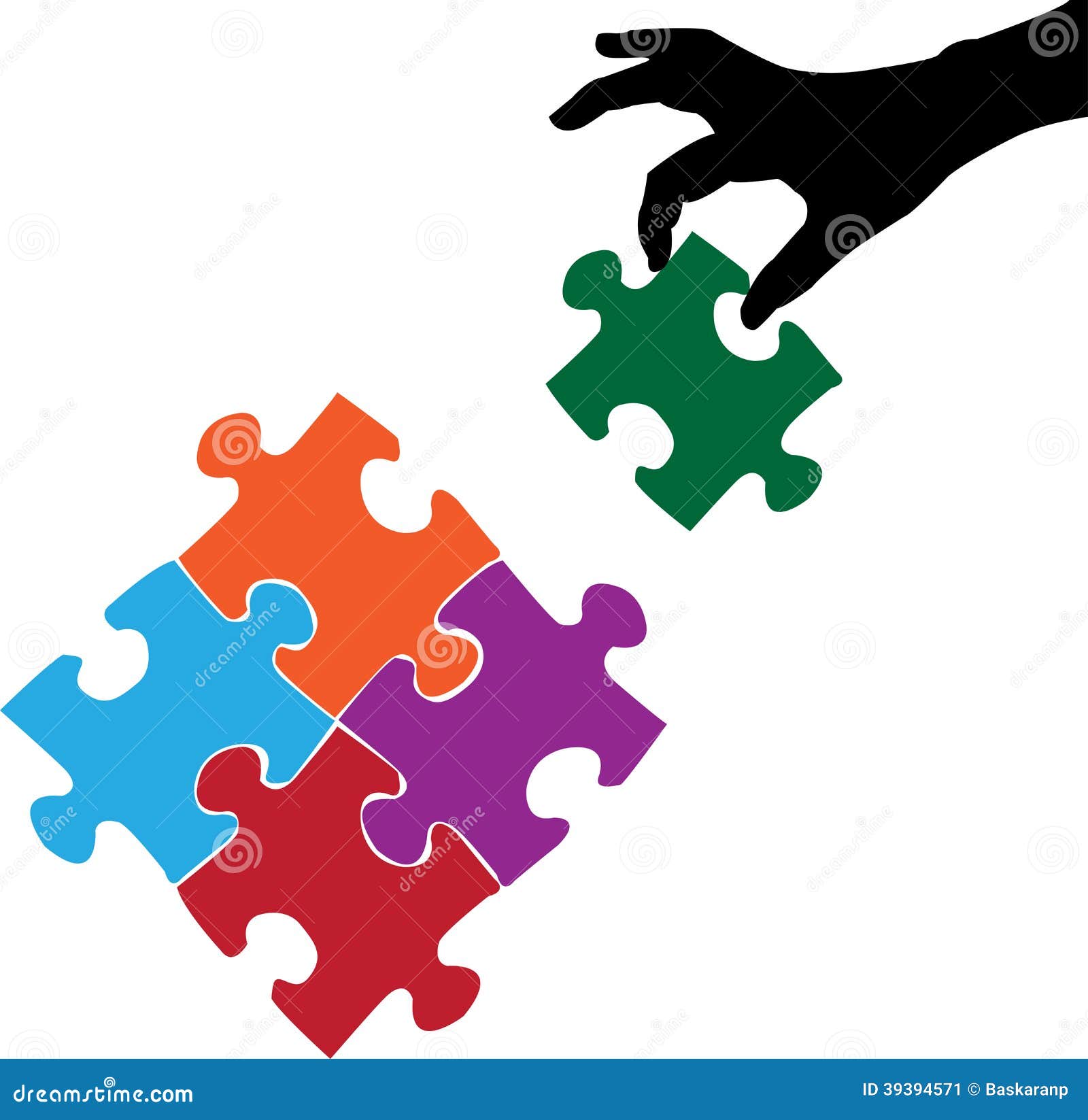 Hand and Puzzles stock vector. Illustration of illustrations - 39394571