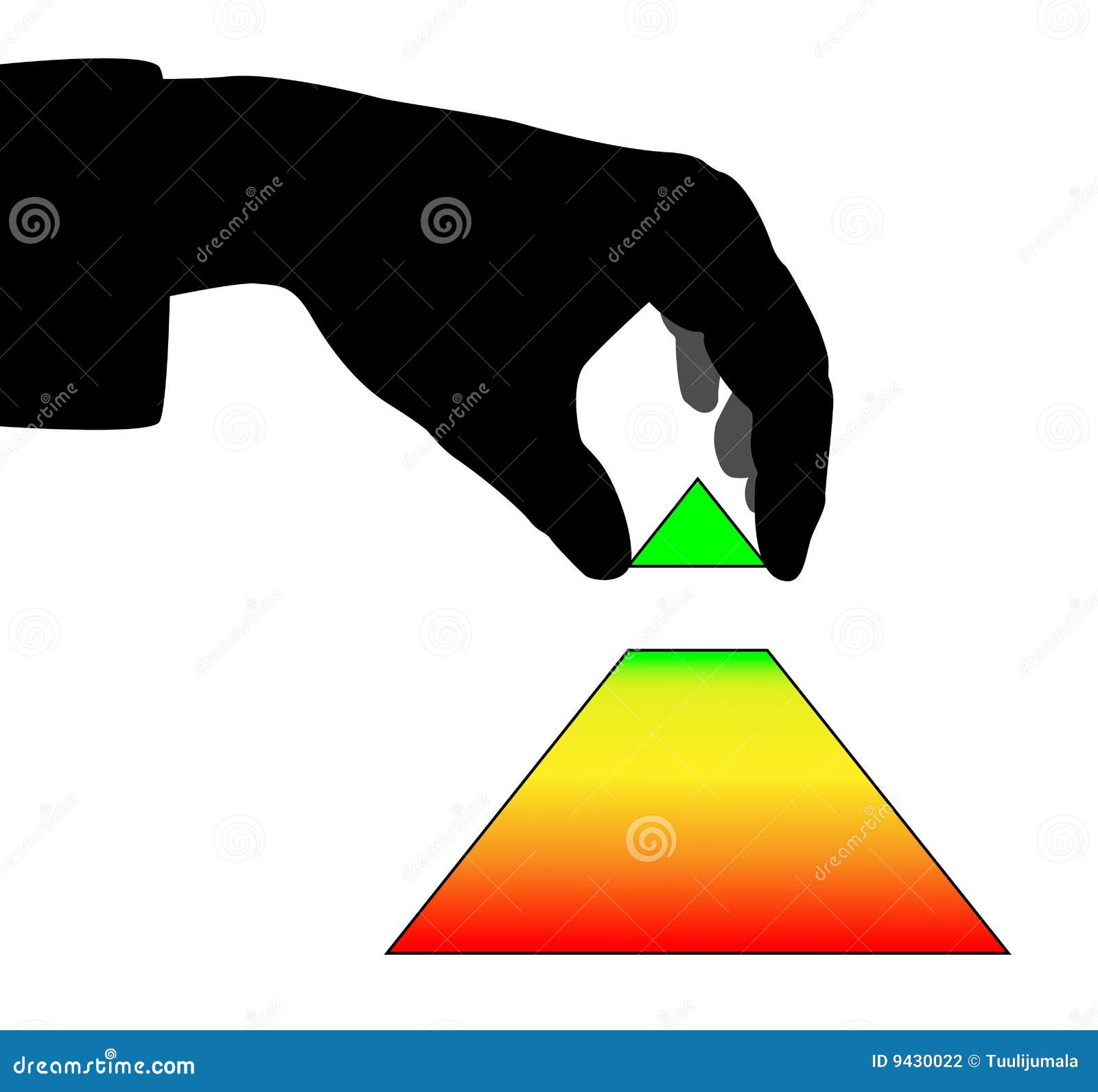 Hand and pyramid stock vector. Illustration of holding - 9430022