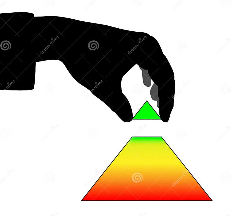 Hand and pyramid stock vector. Illustration of holding - 9430022