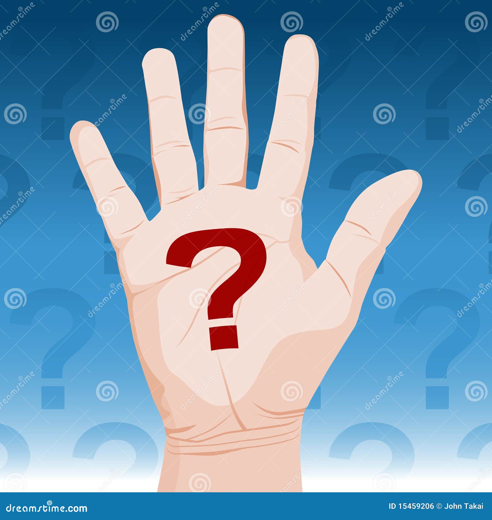 Hand Question stock vector. Illustration of finger, blue - 15459206