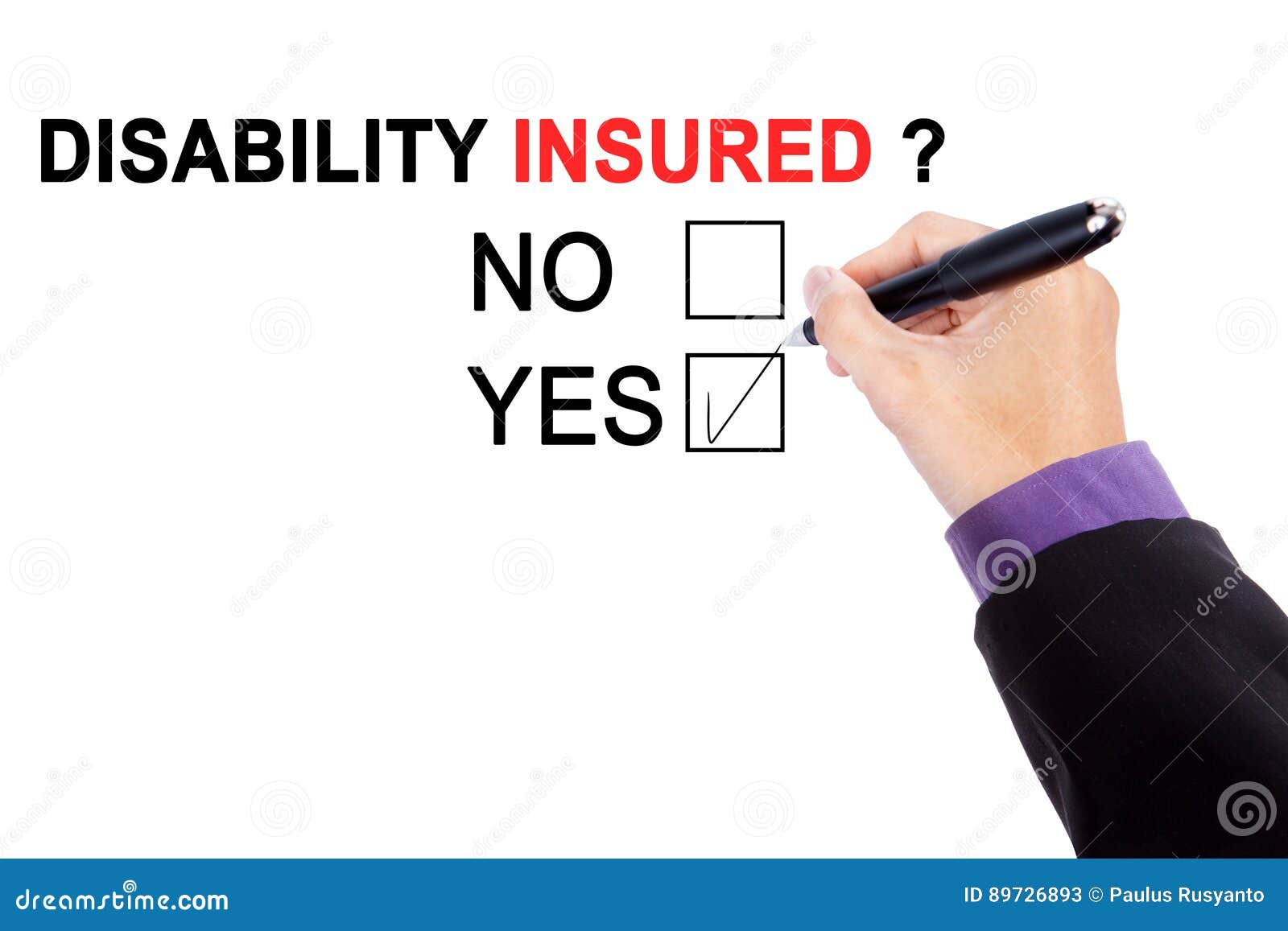 Hand with a Question of Disability Insured Stock Image - Image of ...
