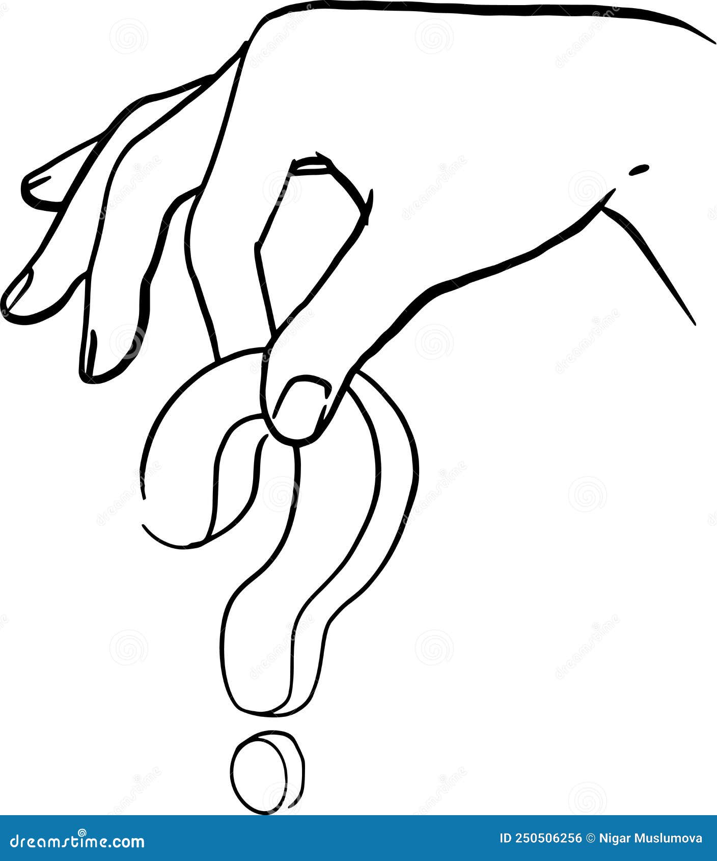 Hand, Question, Hand Draw Line Vector Illustration Stock Vector ...