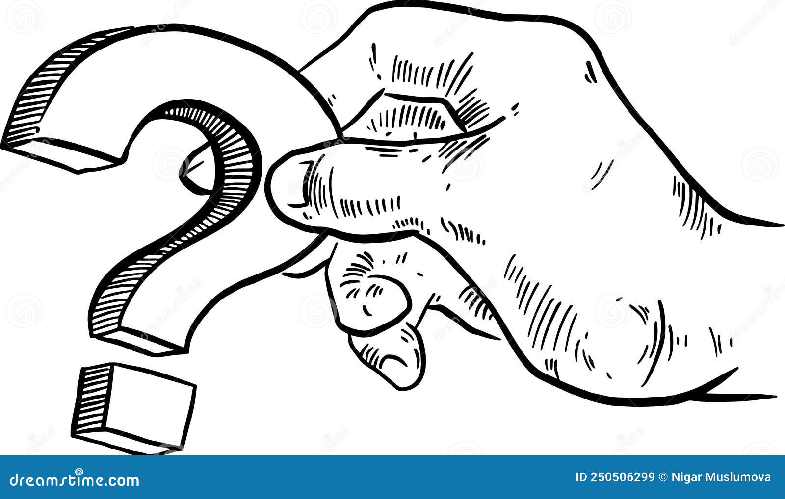 Hand, Question, Hand Draw Vector Illustration Art | CartoonDealer.com ...
