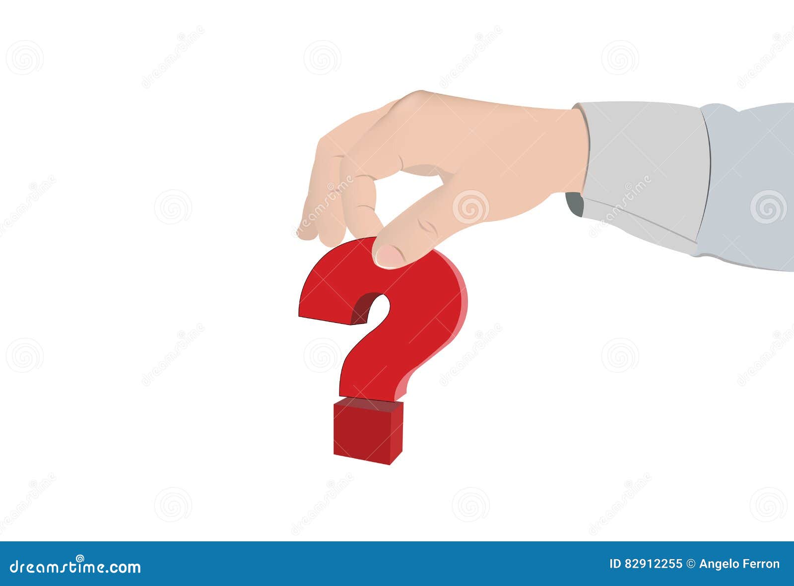 Hand with question mark stock vector. Illustration of sign - 82912255
