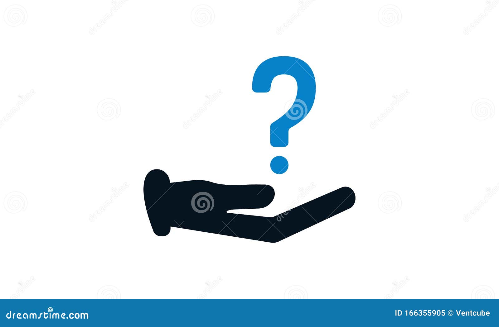 Hand with Question Symbol on White Background Stock Vector ...