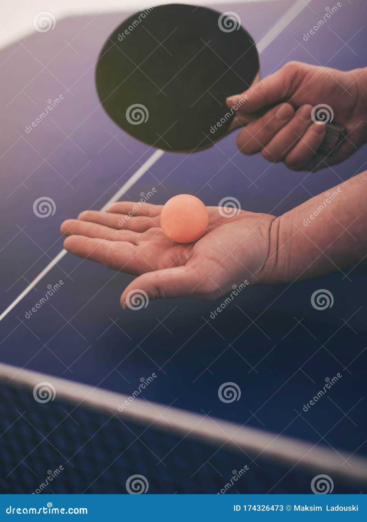 Hand with Racket, Ping Pong Stock Image - Image of blue, play: 174326473
