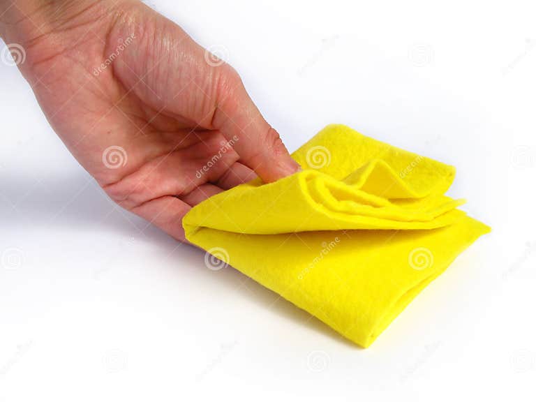 Hand with rag stock photo. Image of duster, fibre, hold - 4698194