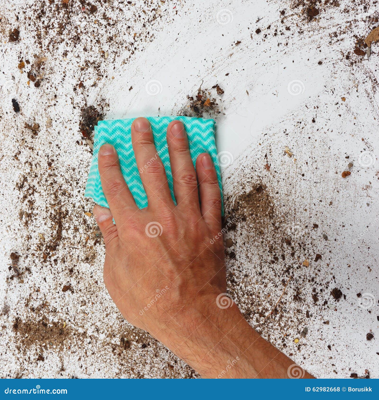 Hand with Rag Cleans Very Dirty Surface Stock Photo - Image of ...