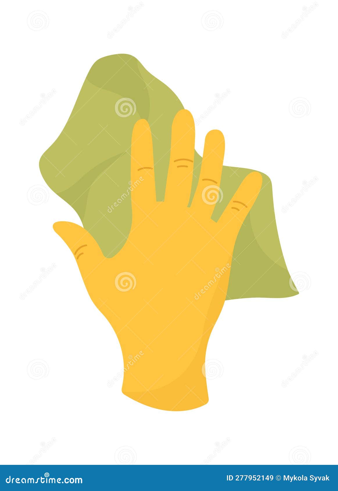 Hand with Rag stock vector. Illustration of hygiene - 277952149