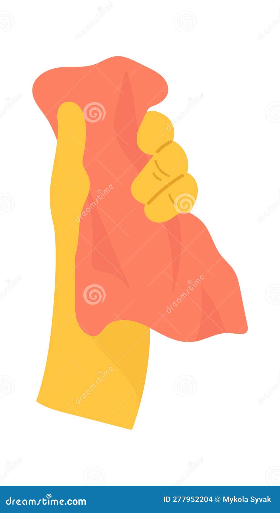 Hand with Rag stock vector. Illustration of clean, isolated - 277952204