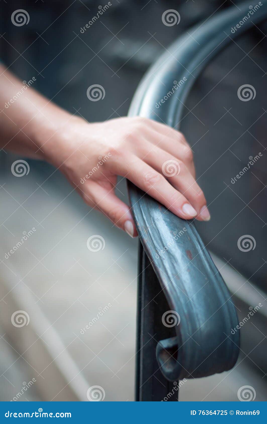 Hand on the railing stock image. Image of holding, help - 76364725
