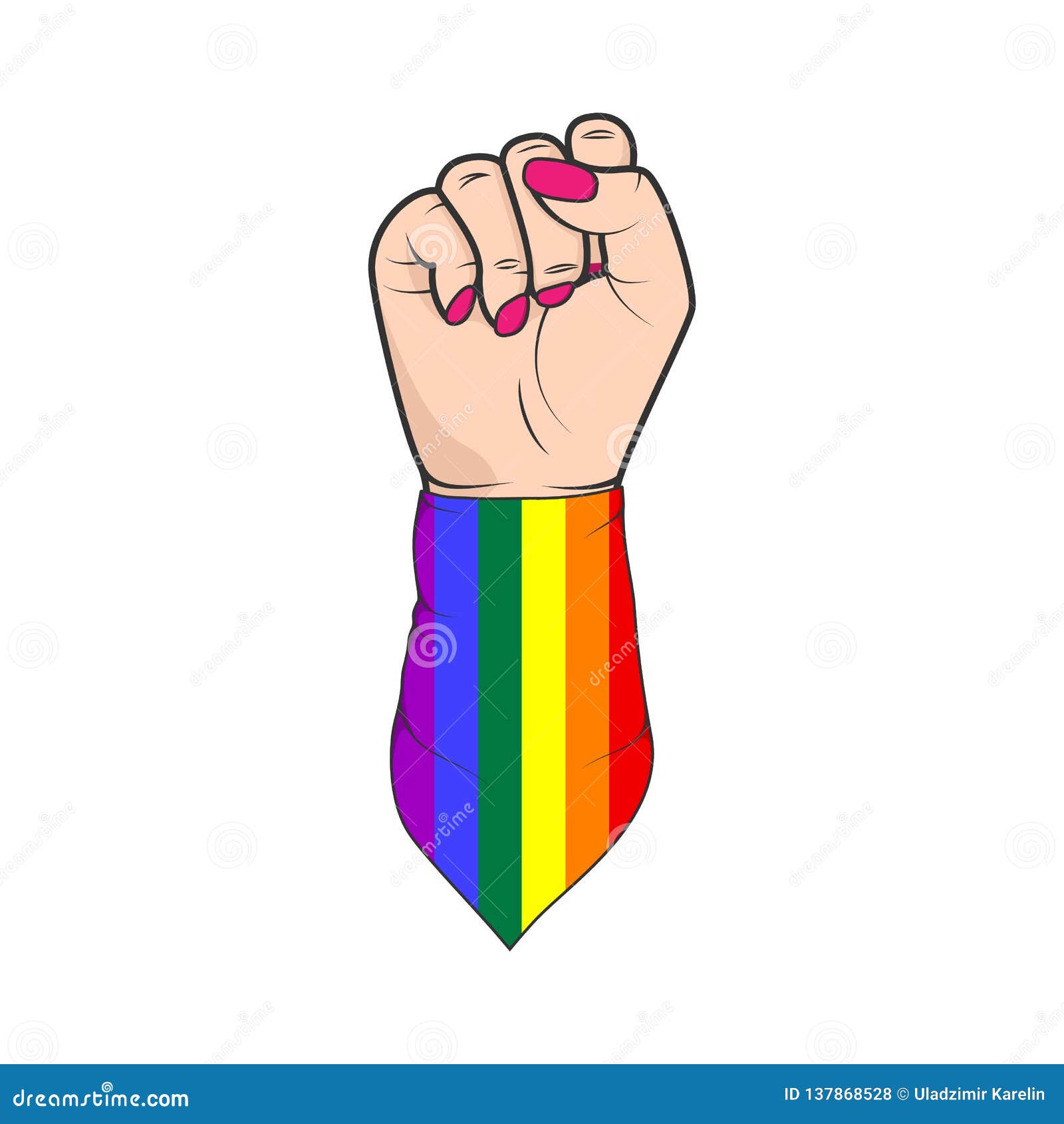 Hand with Rainbow Bandanna. LGBT Concept Stock Vector - Illustration of ...