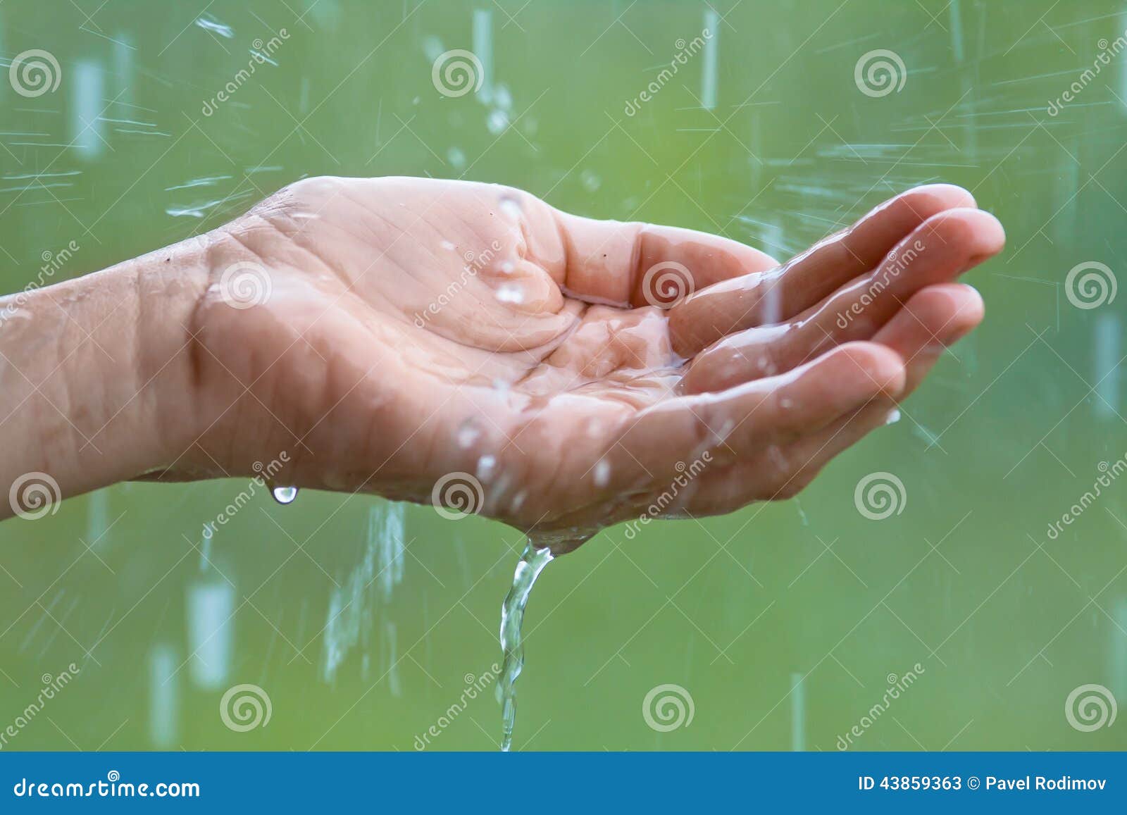 Hand and raindrops stock image. Image of rain, female - 43859363